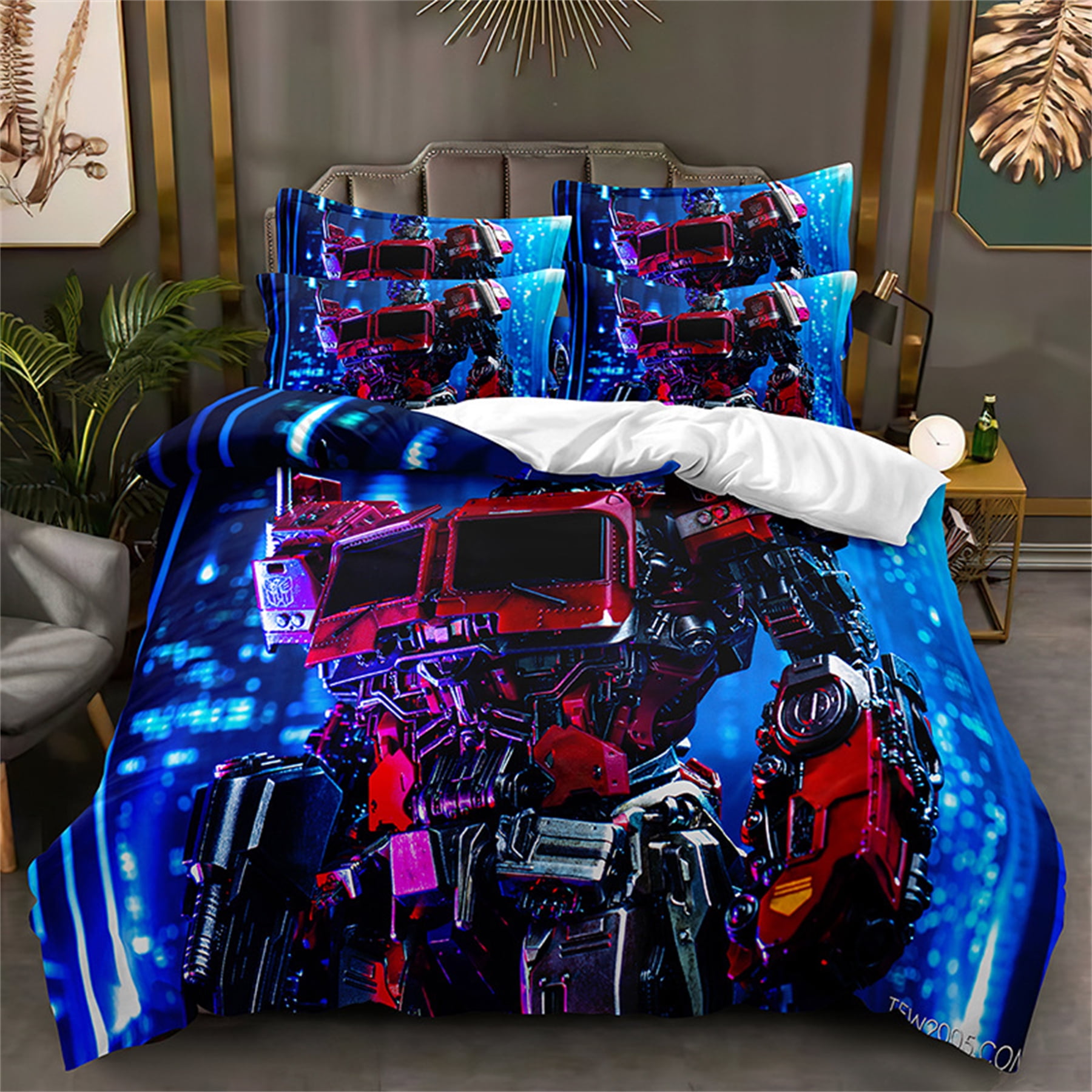 Transformers Duvet Cover Set 3 Pieces Bumblebee Optimus Prime Bedding ...