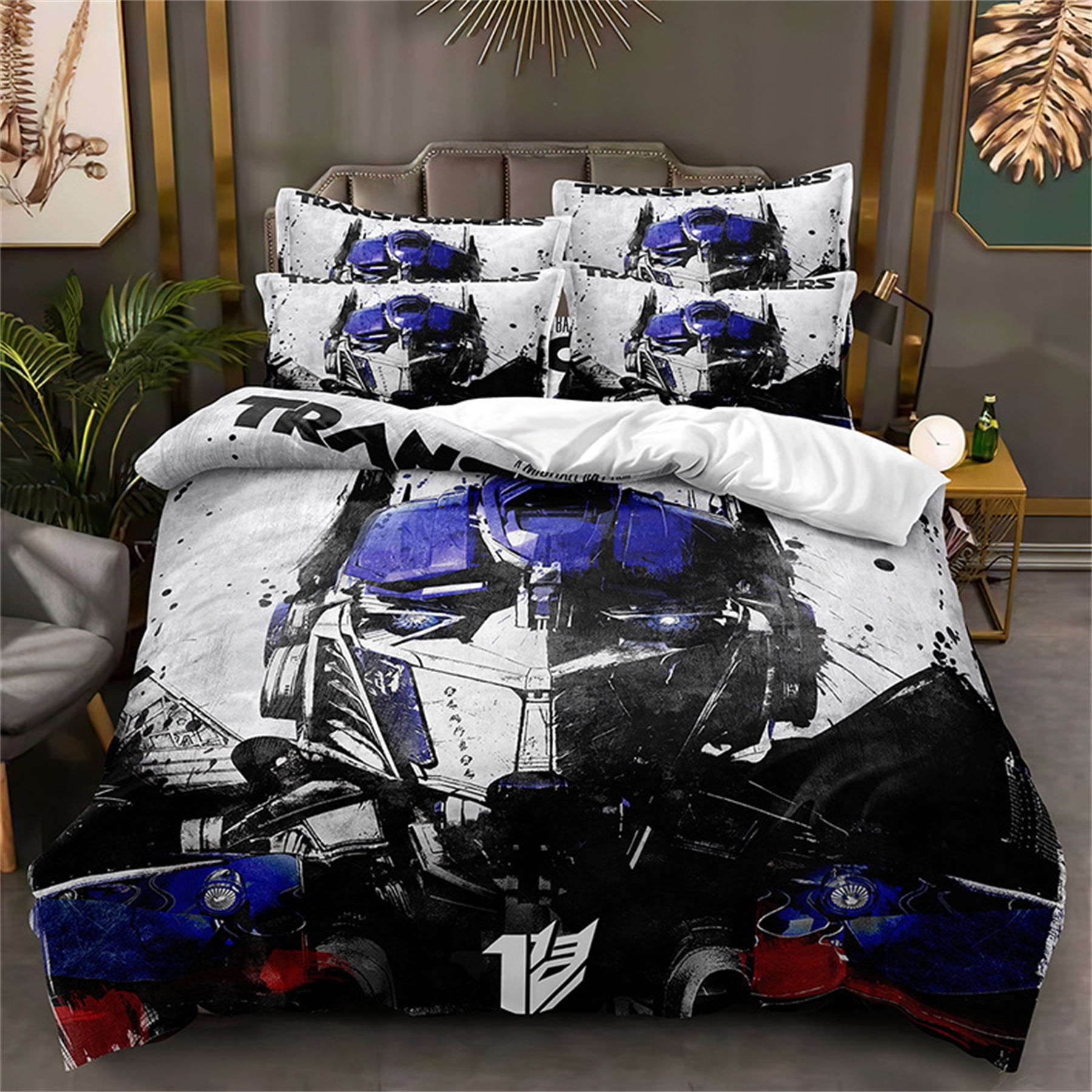 Transformers Duvet Cover Set 3 Pieces Bumblebee Optimus Prime Bedding ...
