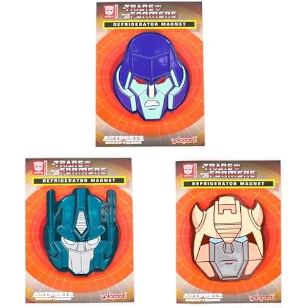 Transformers G1 Metal Refrigerator Magnets - Megatron, Optimus Prime ...