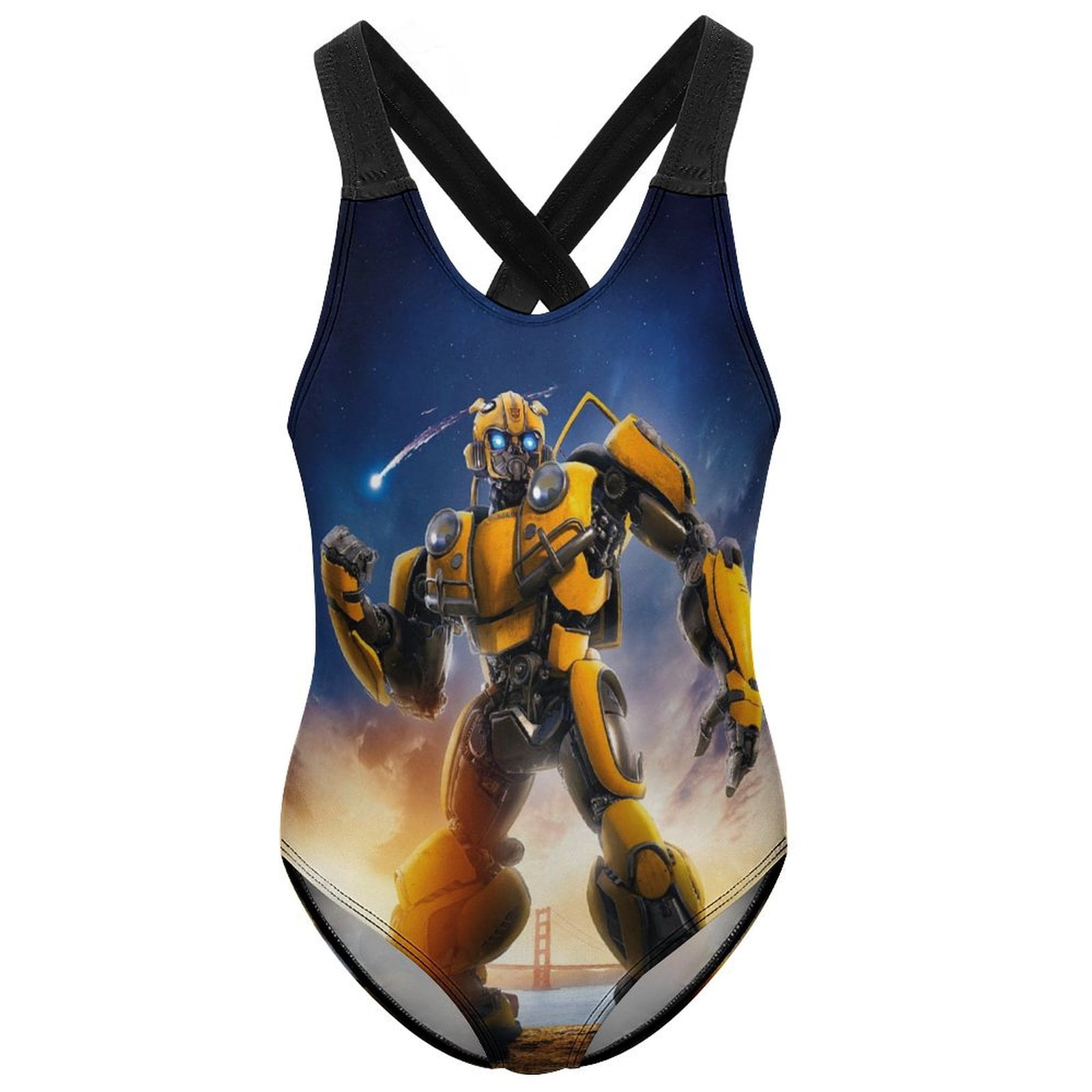 Transformers Girls Swimwear Cartoon Cross Shoulder Swimsuit Bathing ...