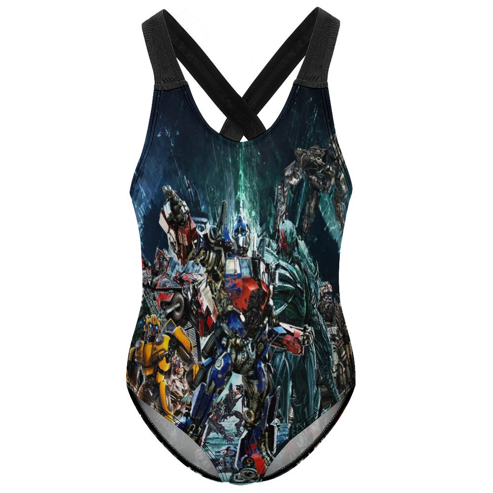 Transformers Girls Swimwear Cartoon Cross Shoulder Swimsuit Bathing ...