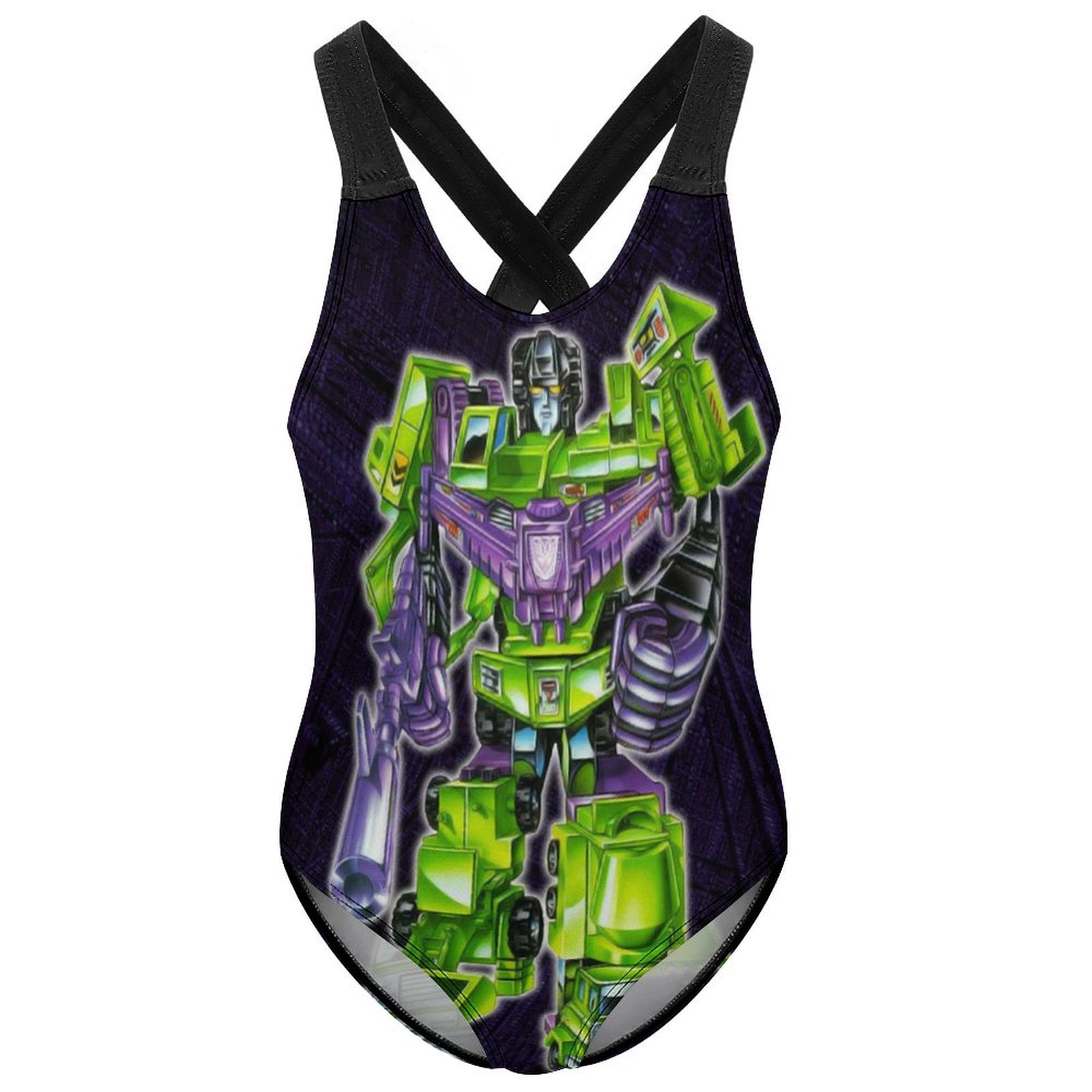 Transformers Girls Swimwear Cartoon Cross Shoulder Swimsuit Bathing ...