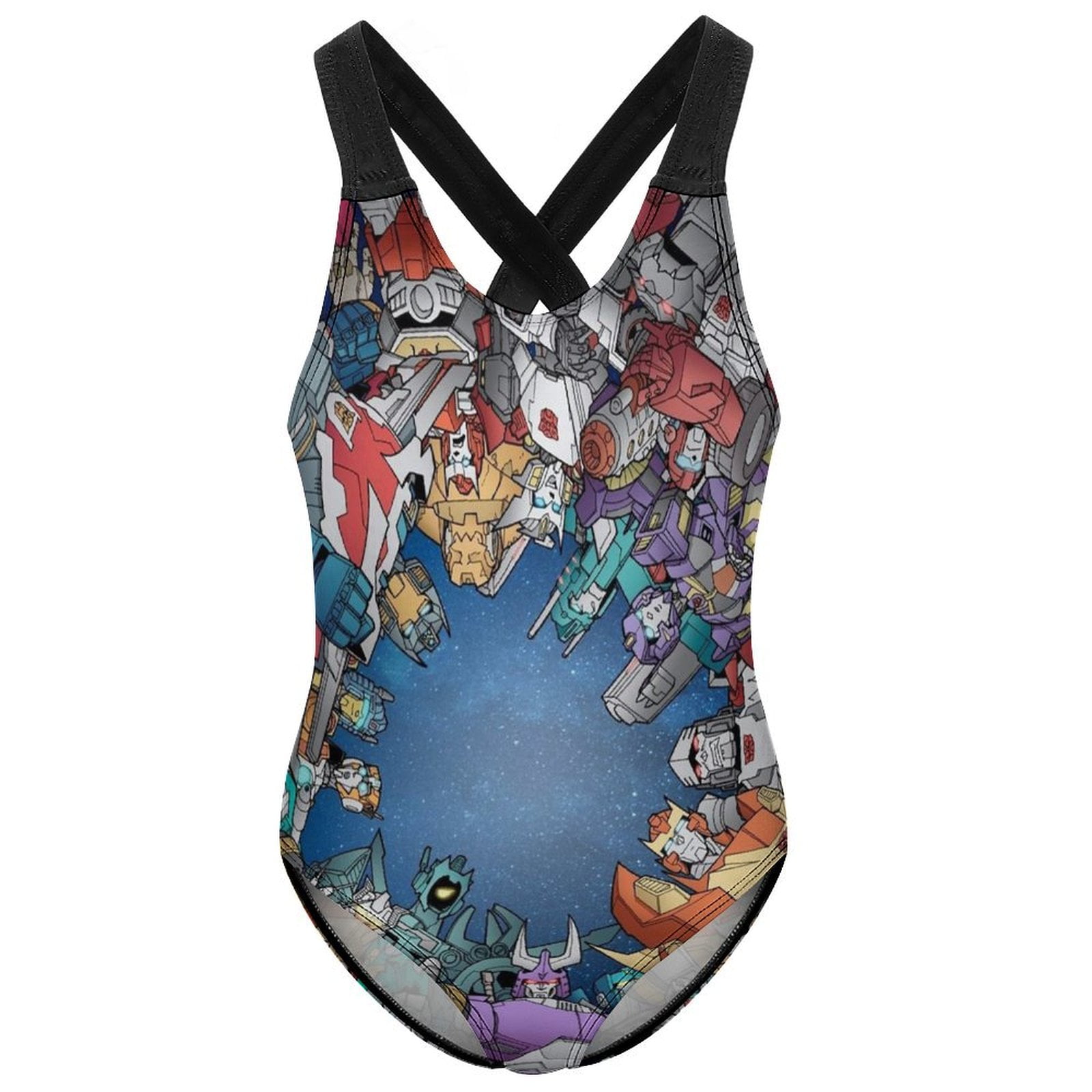 Transformers Girls Swimwear Cartoon Cross Shoulder Swimsuit Bathing ...