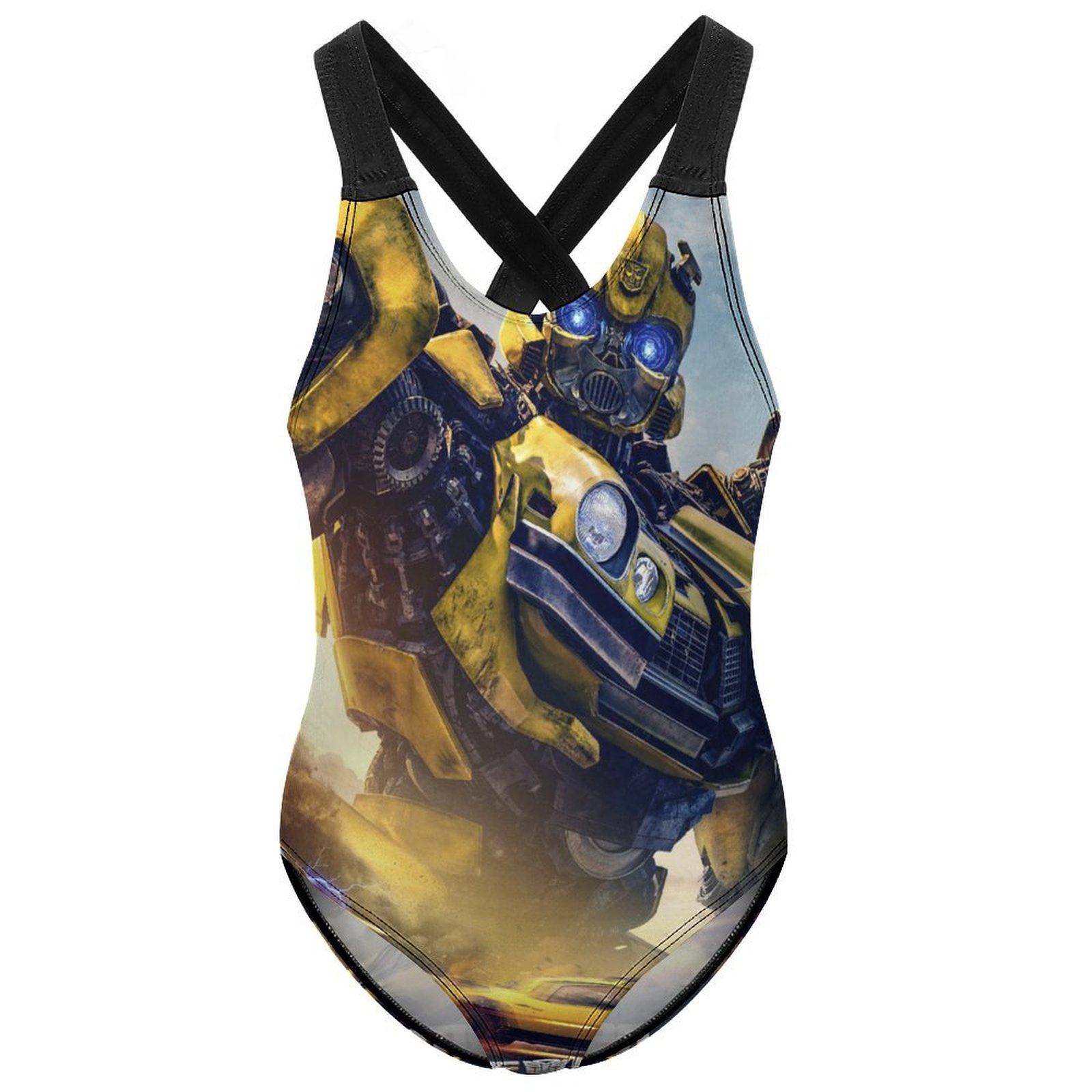 Transformers Girls Swimwear Cartoon Cross Shoulder Swimsuit Bathing ...