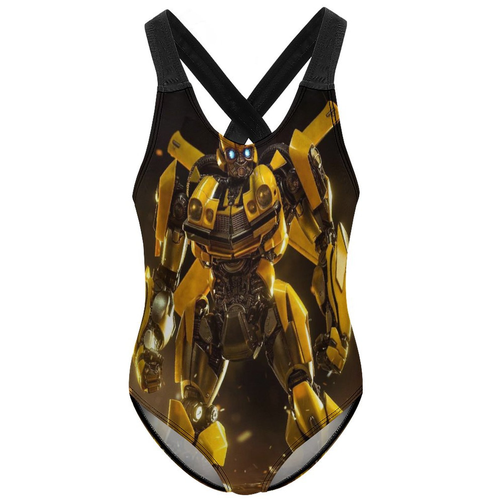 Transformers Girls Swimwear Cartoon Cross Shoulder Swimsuit Bathing ...