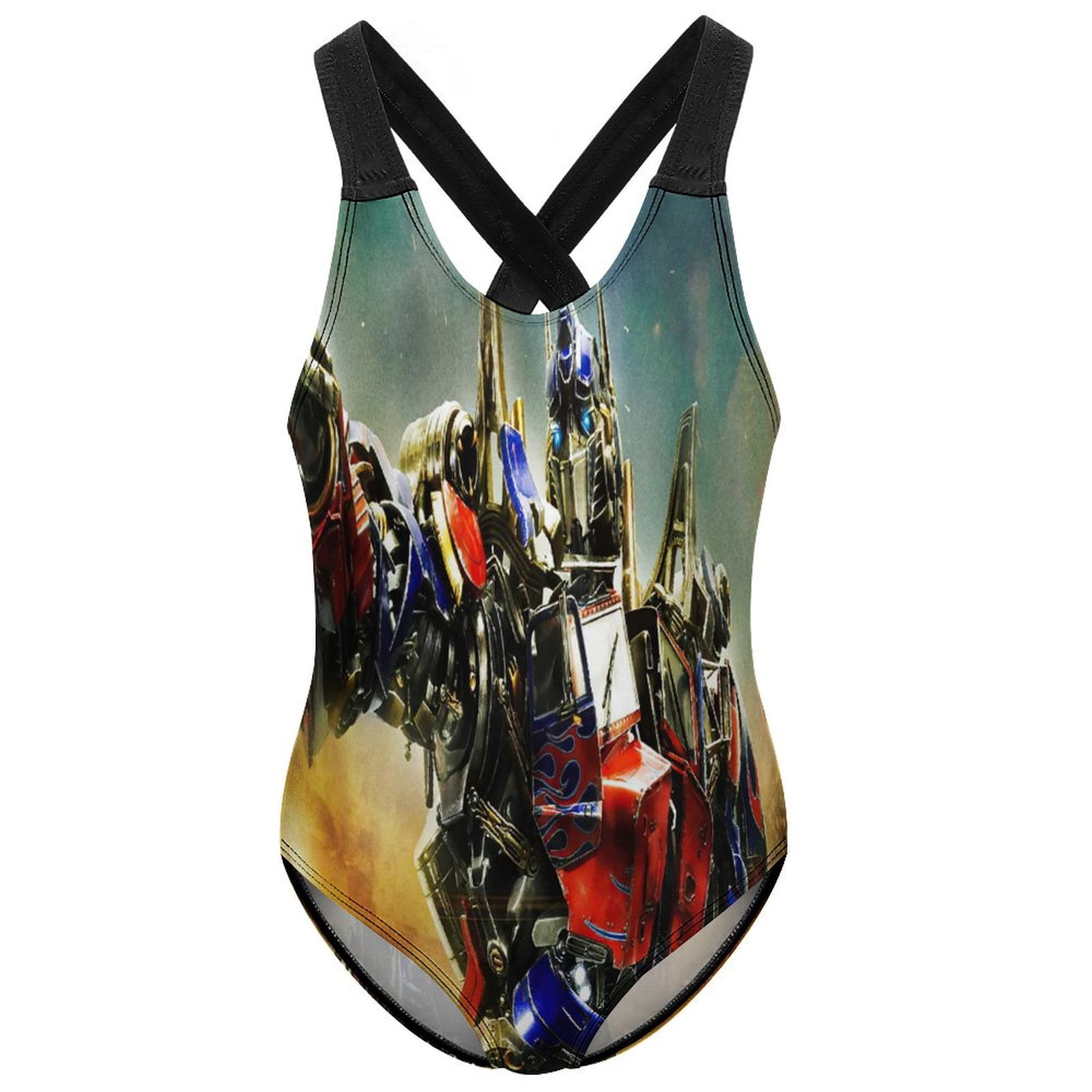 Transformers Girls Swimwear Cartoon Cross Shoulder Swimsuit Bathing ...