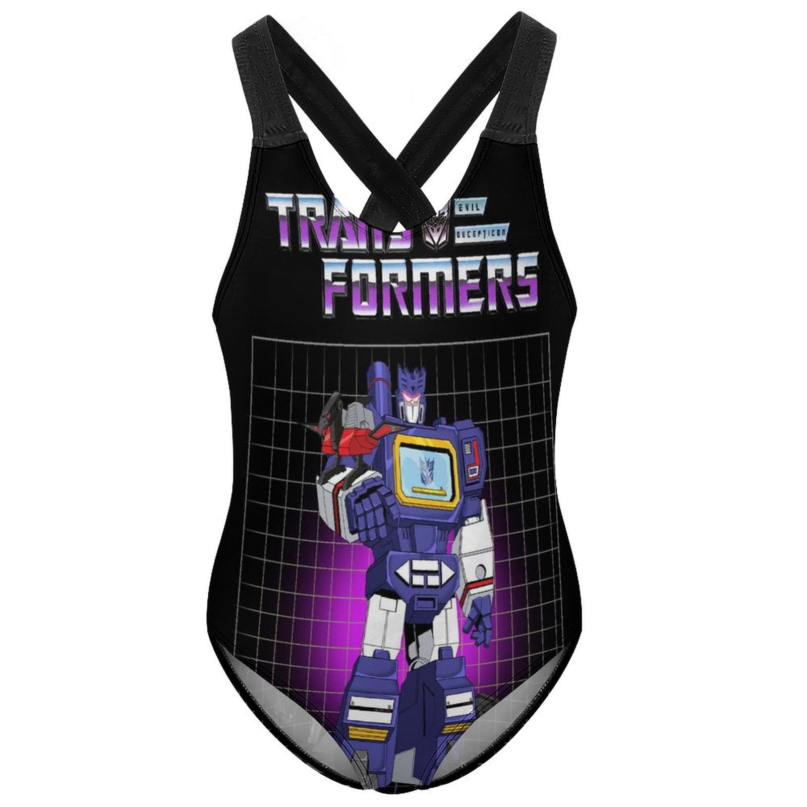 Transformers Girls Swimwear Cartoon Cross Shoulder Swimsuit Bathing ...