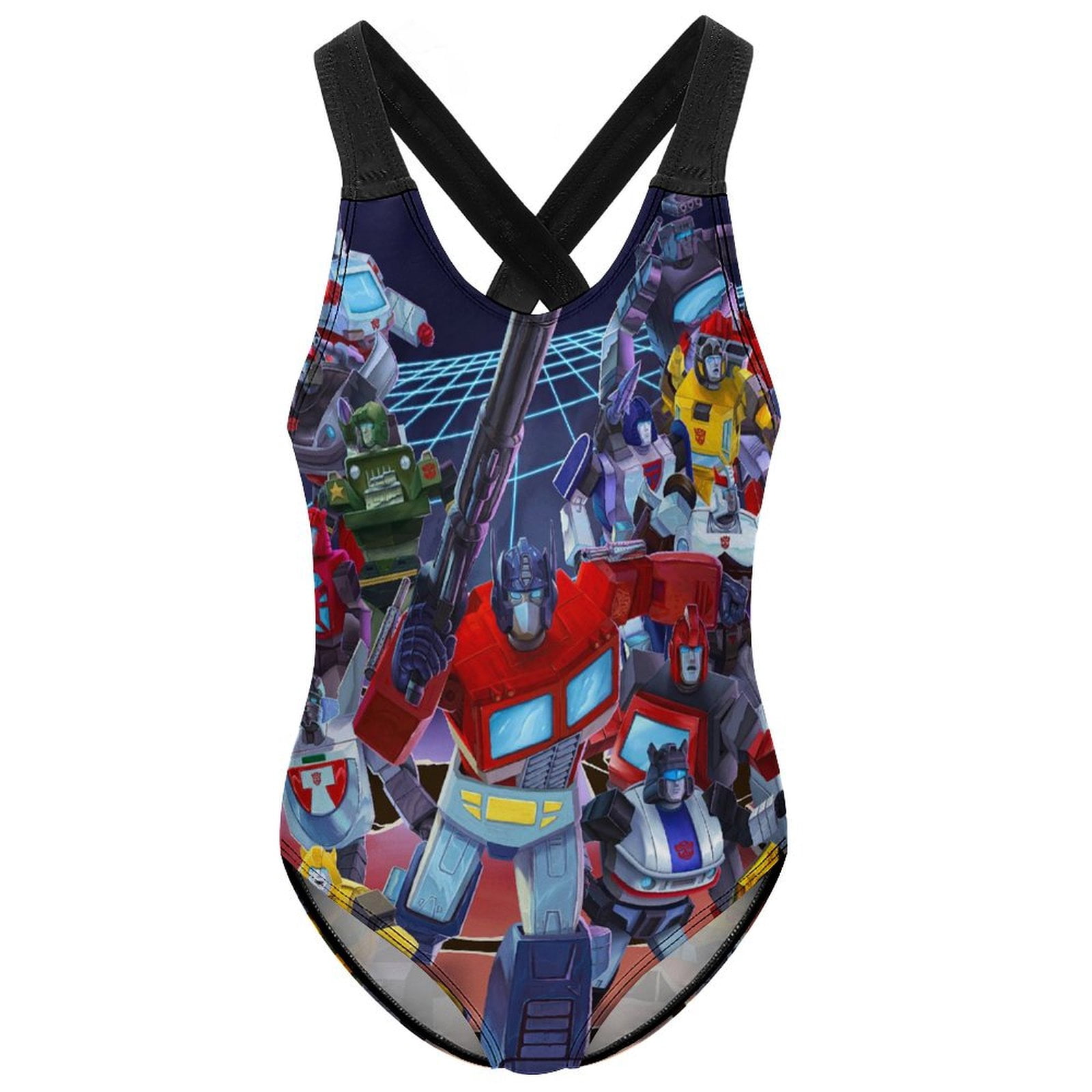 Transformers Girls Swimwear Cartoon Cross Shoulder Swimsuit Bathing ...