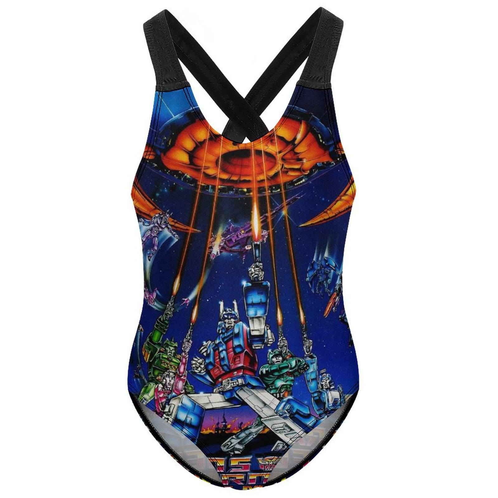 Transformers Girls Swimwear Cartoon Cross Shoulder Swimsuit Bathing ...