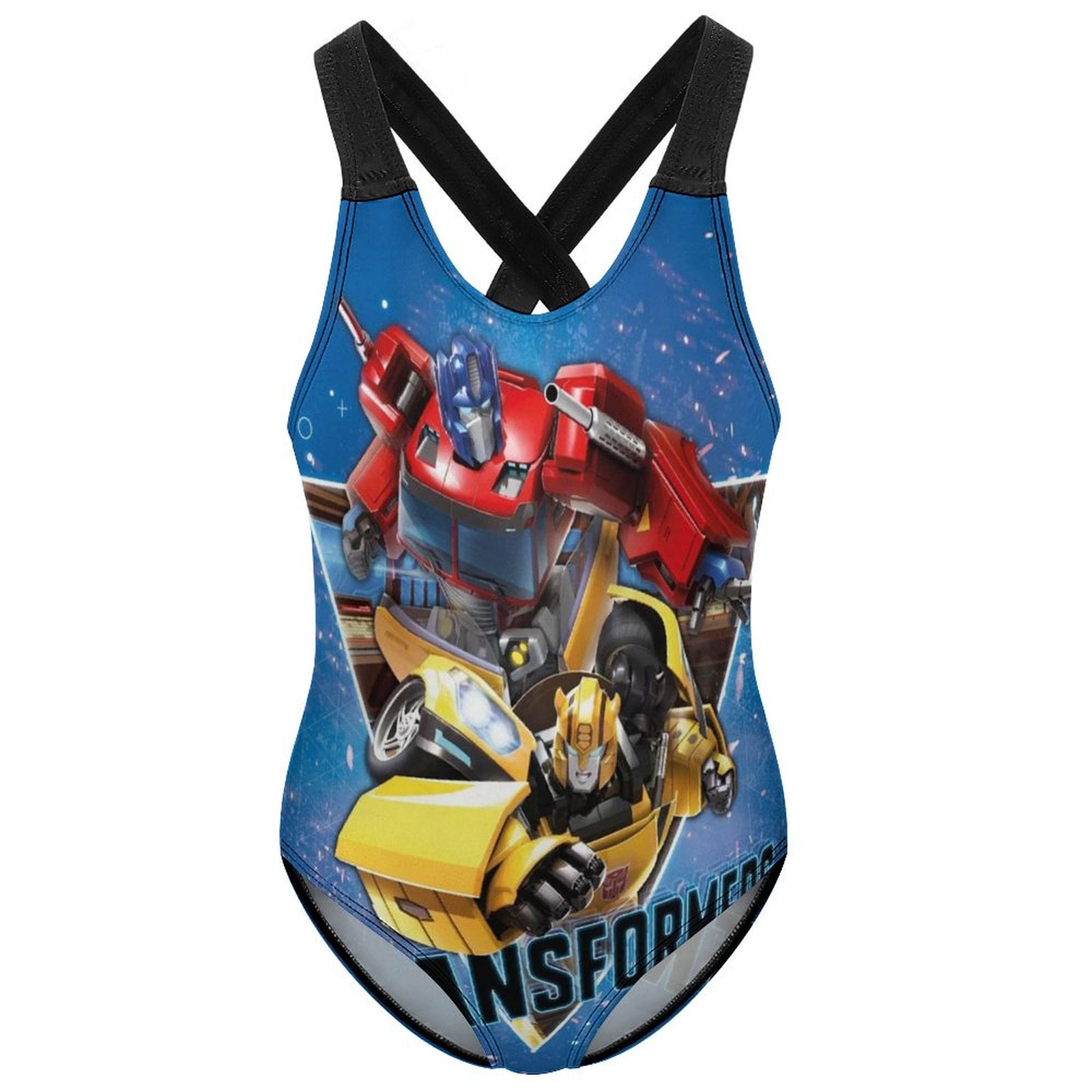 Transformers Girls Swimwear Cartoon Cross Shoulder Swimsuit Bathing ...