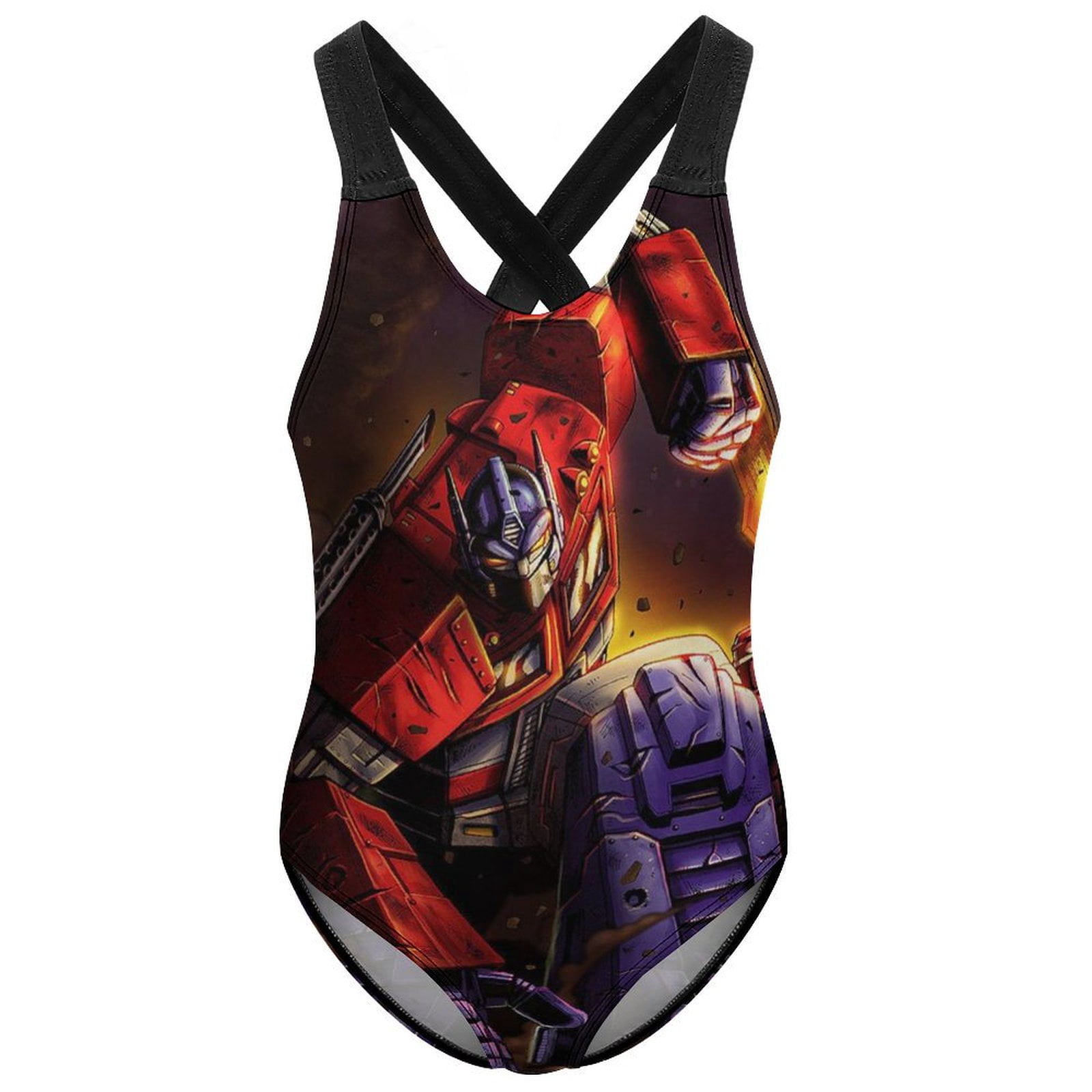 Transformers Girls Swimwear Cartoon Cross Shoulder Swimsuit Bathing ...