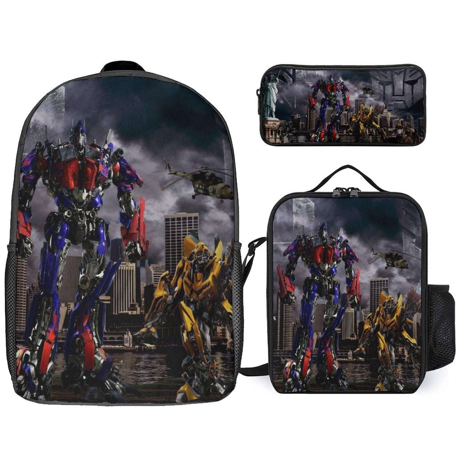 Transformers Graphic Backpack for Collage Bookbag with Lunch Box and ...