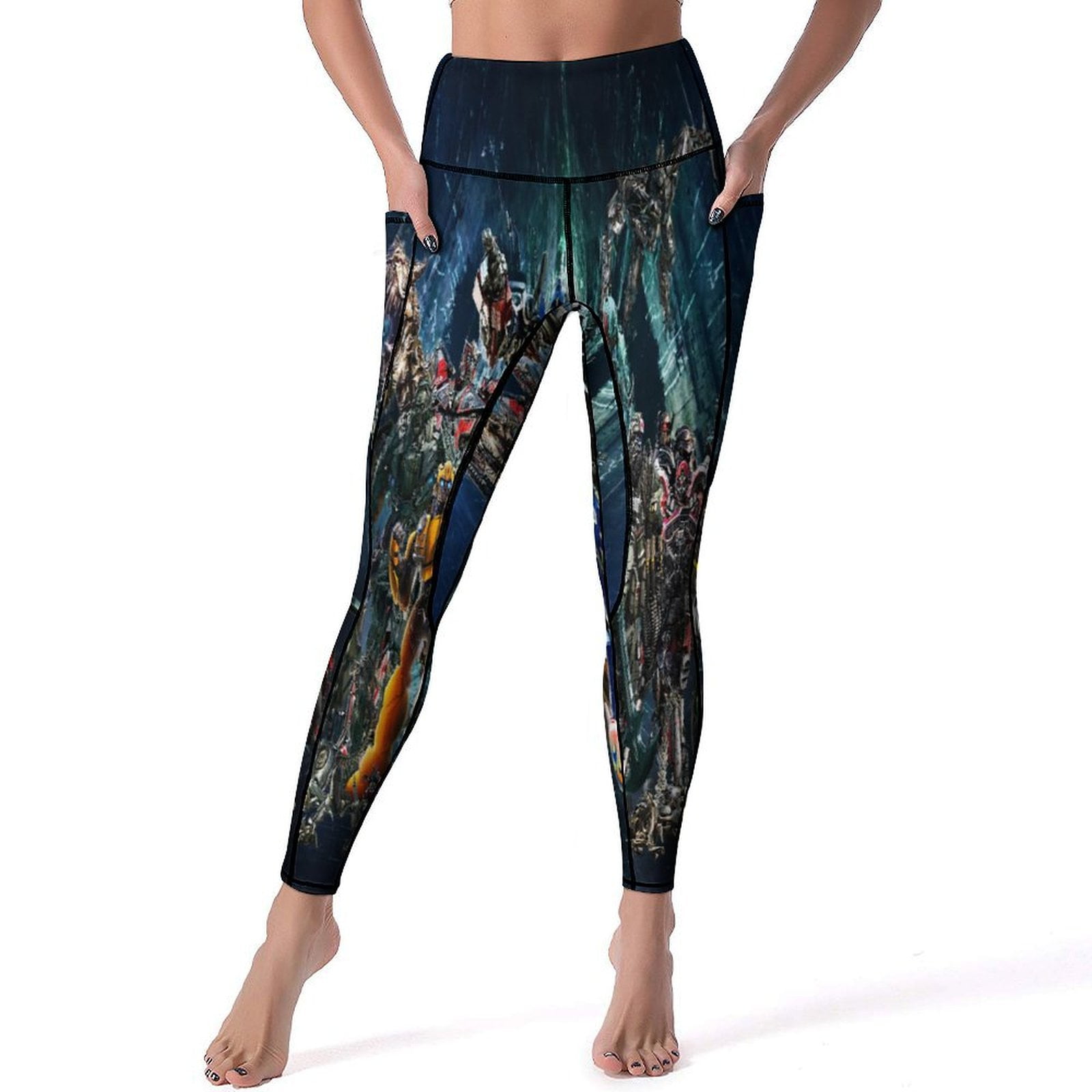 Transformers High Waisted Leggings for Women, Yoga Pants with Pockets ...