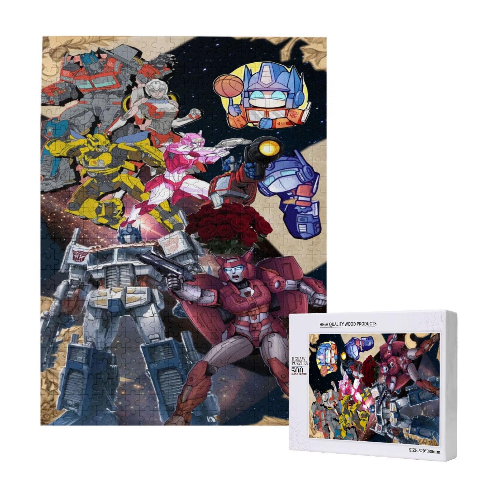 Transformers Jigsaw Puzzle for Kids Adults 300 Piece Challenging Wooden ...