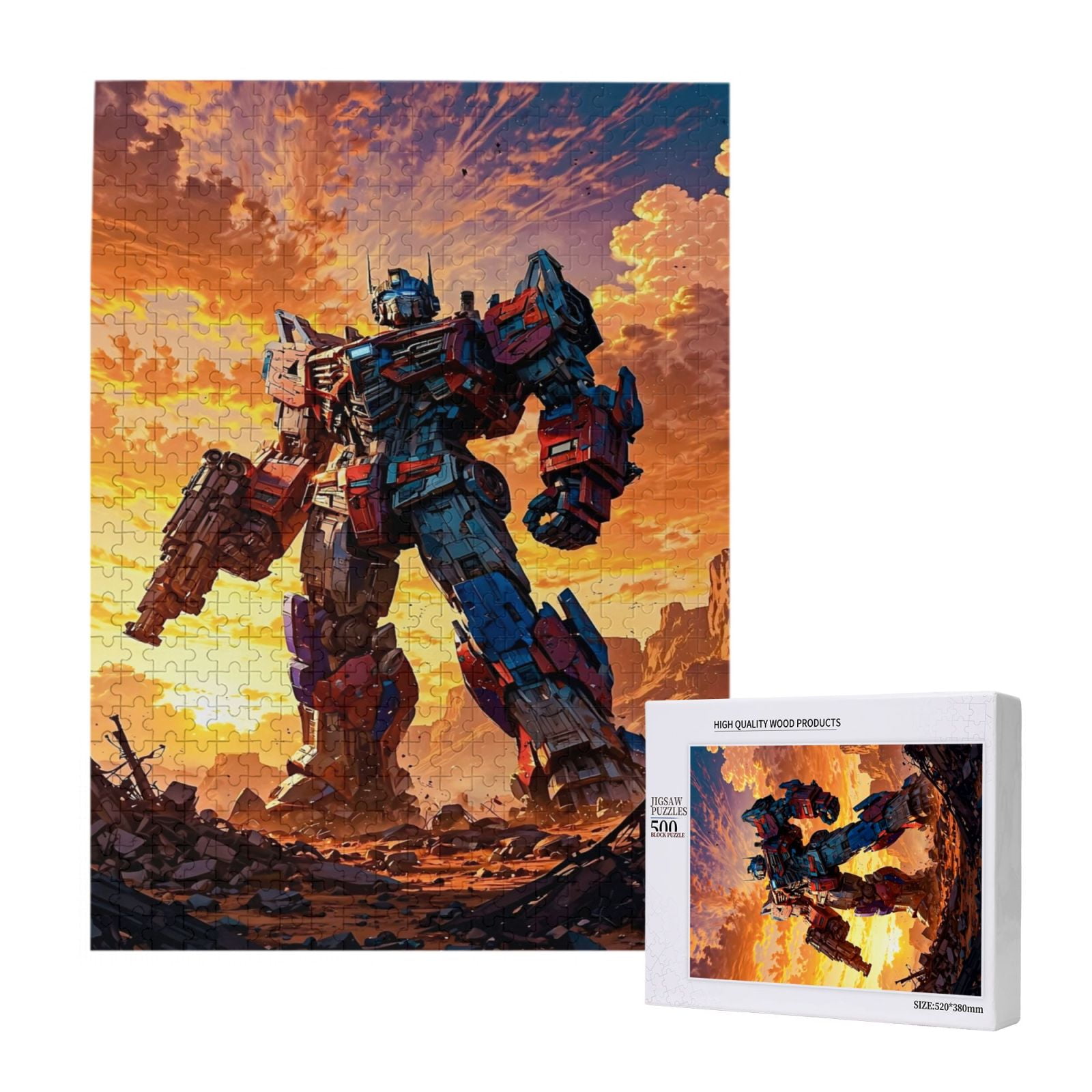 Transformers Jigsaw Puzzle for Kids Adults 500 Piece Challenging Wooden ...