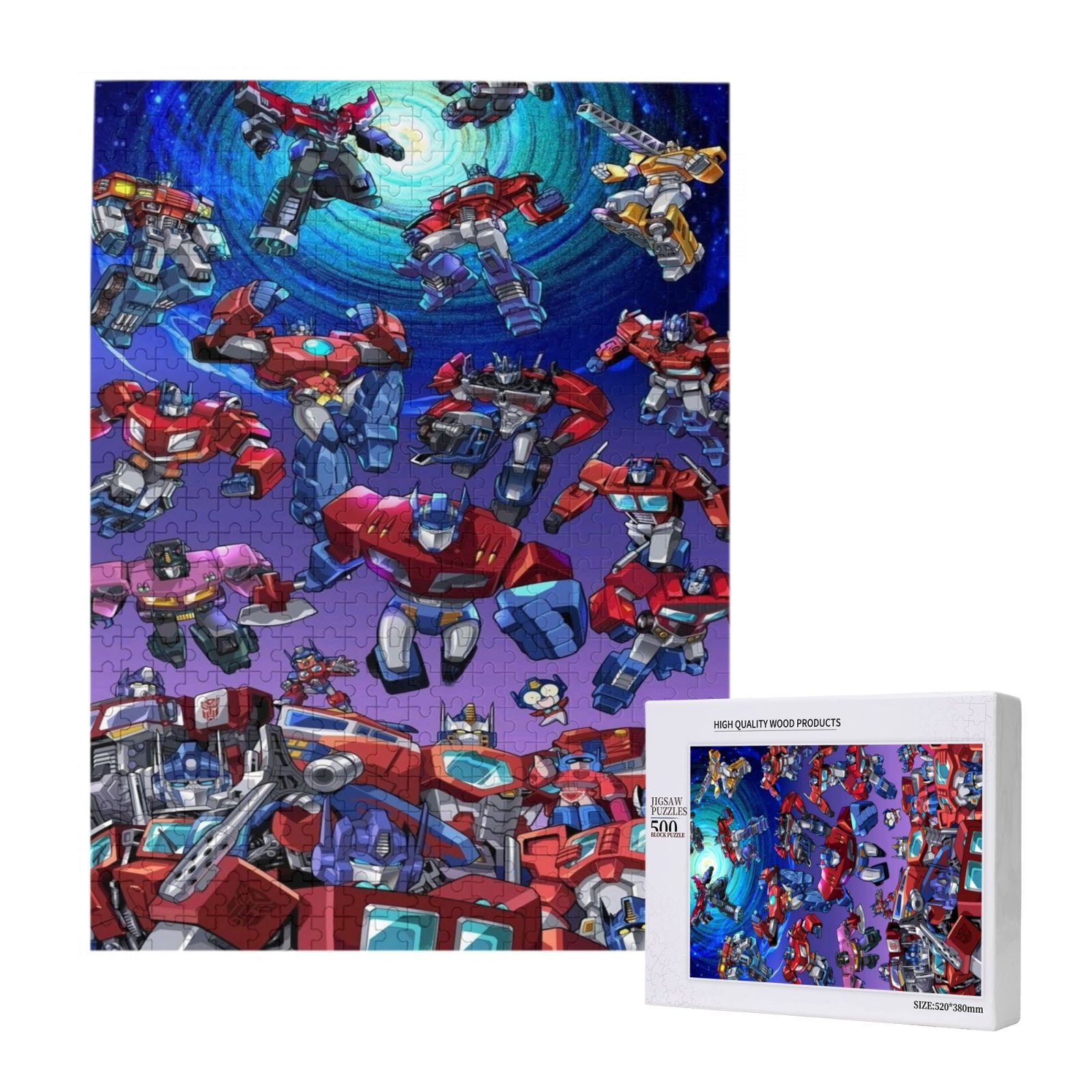 Transformers Jigsaw Puzzle for Kids Adults 500 Piece Challenging Wooden ...
