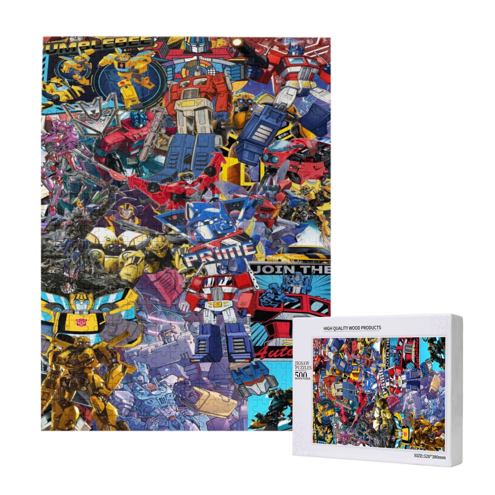 Transformers Jigsaw Puzzle for Kids Adults 500 Piece Challenging Wooden ...