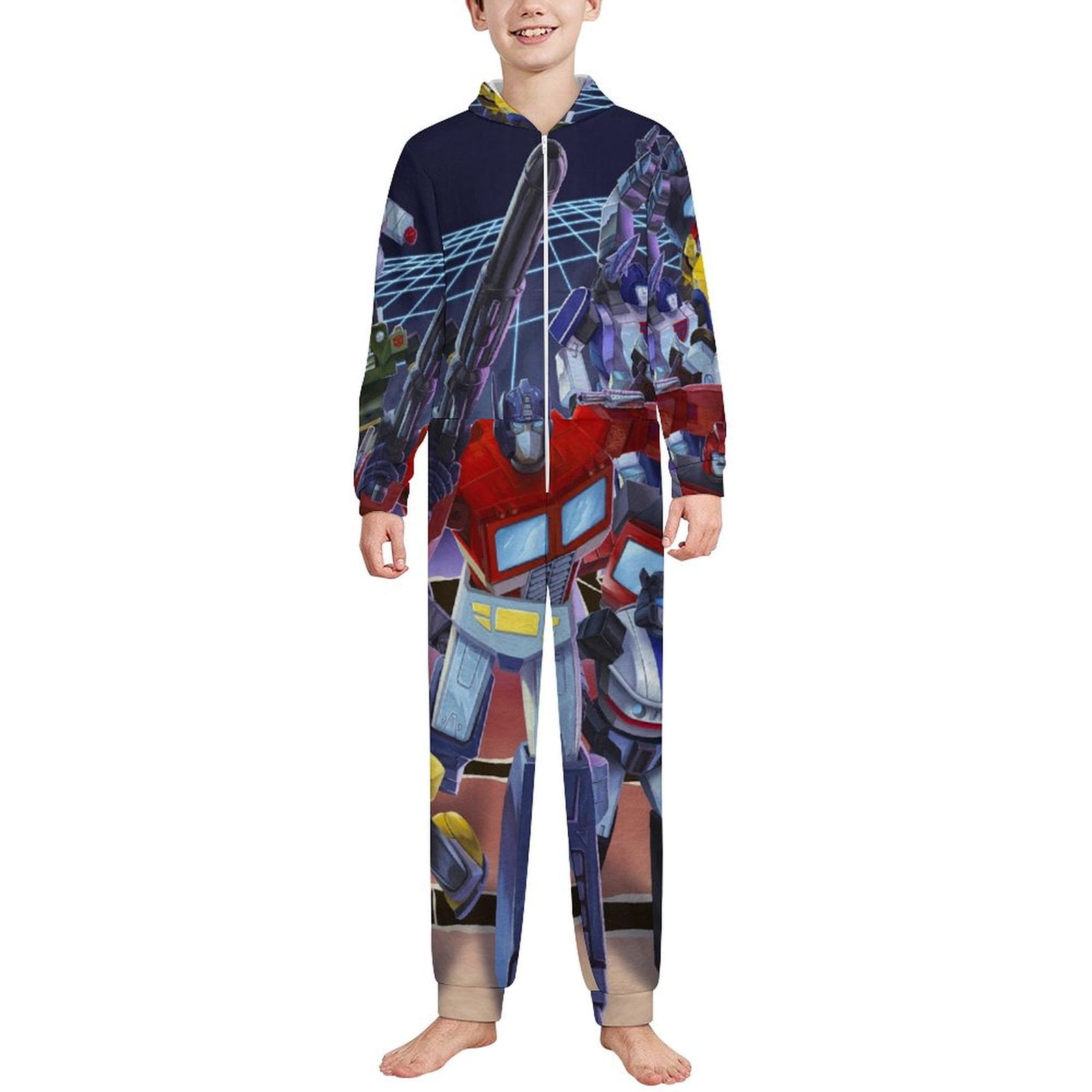 Transformers Kids Pajamas One Piece Hooded Union Suit Onesie PJs ...