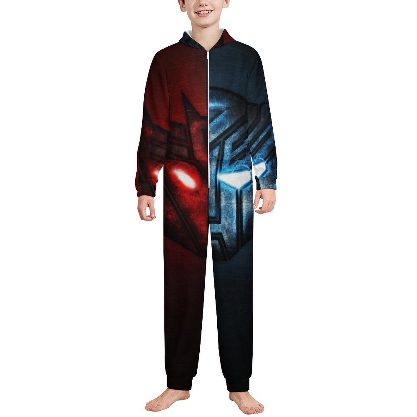 Transformers Kids Pajamas One Piece Hooded Union Suit Onesie PJs ...