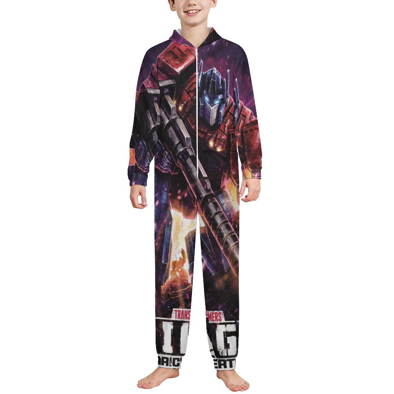 Transformers Kids Pajamas One Piece Hooded Union Suit Onesie PJs ...