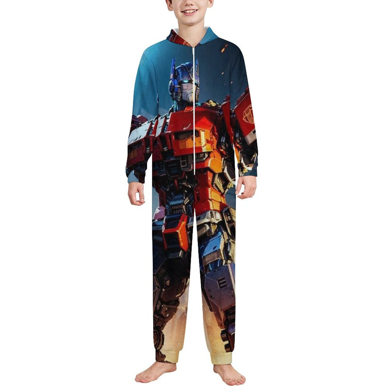 Transformers Kids Pajamas One Piece Hooded Union Suit Onesie PJs ...