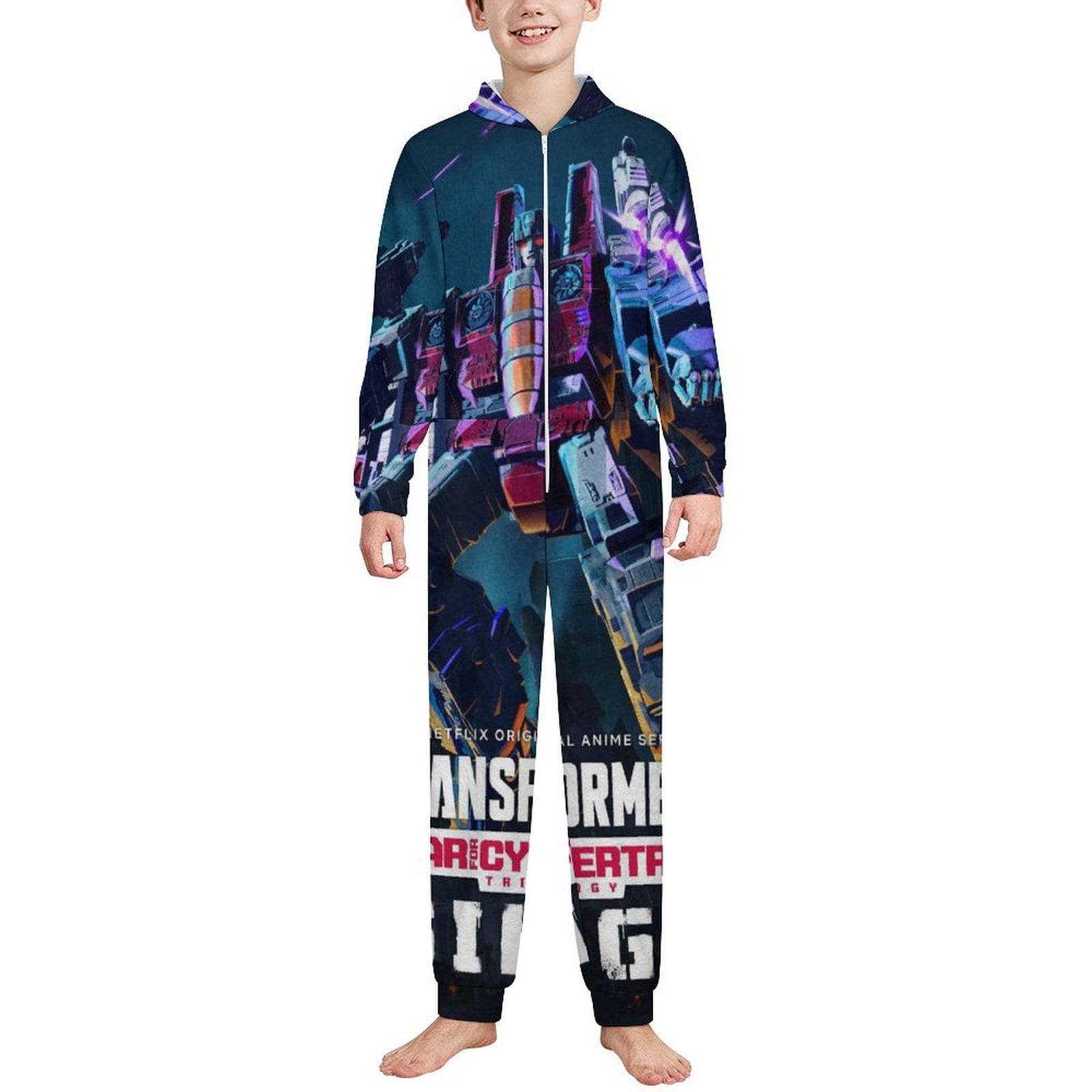 Transformers Kids Pajamas One Piece Hooded Union Suit Onesie PJs ...