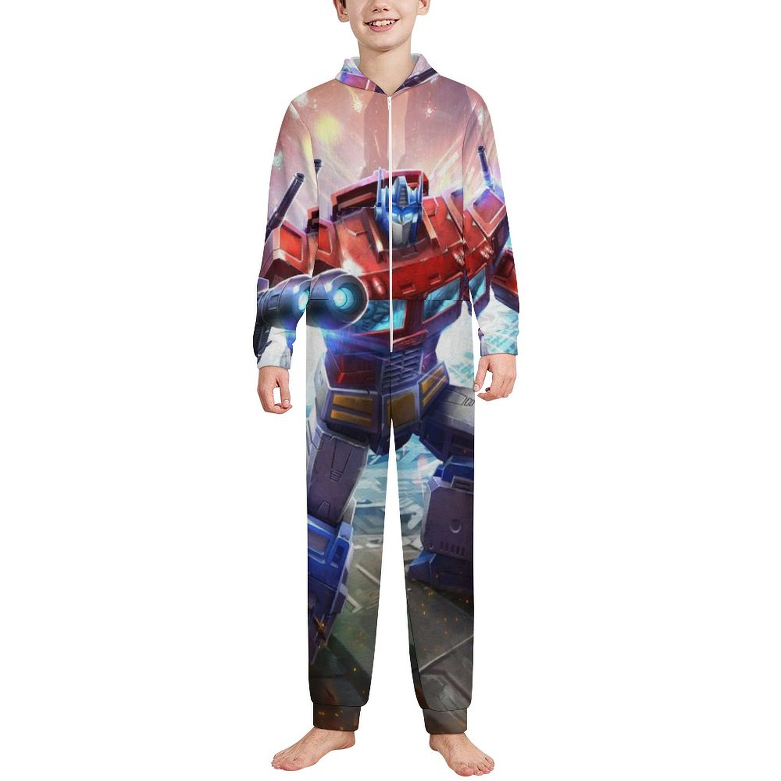 Transformers Kids Pajamas One Piece Hooded Union Suit Onesie PJs ...