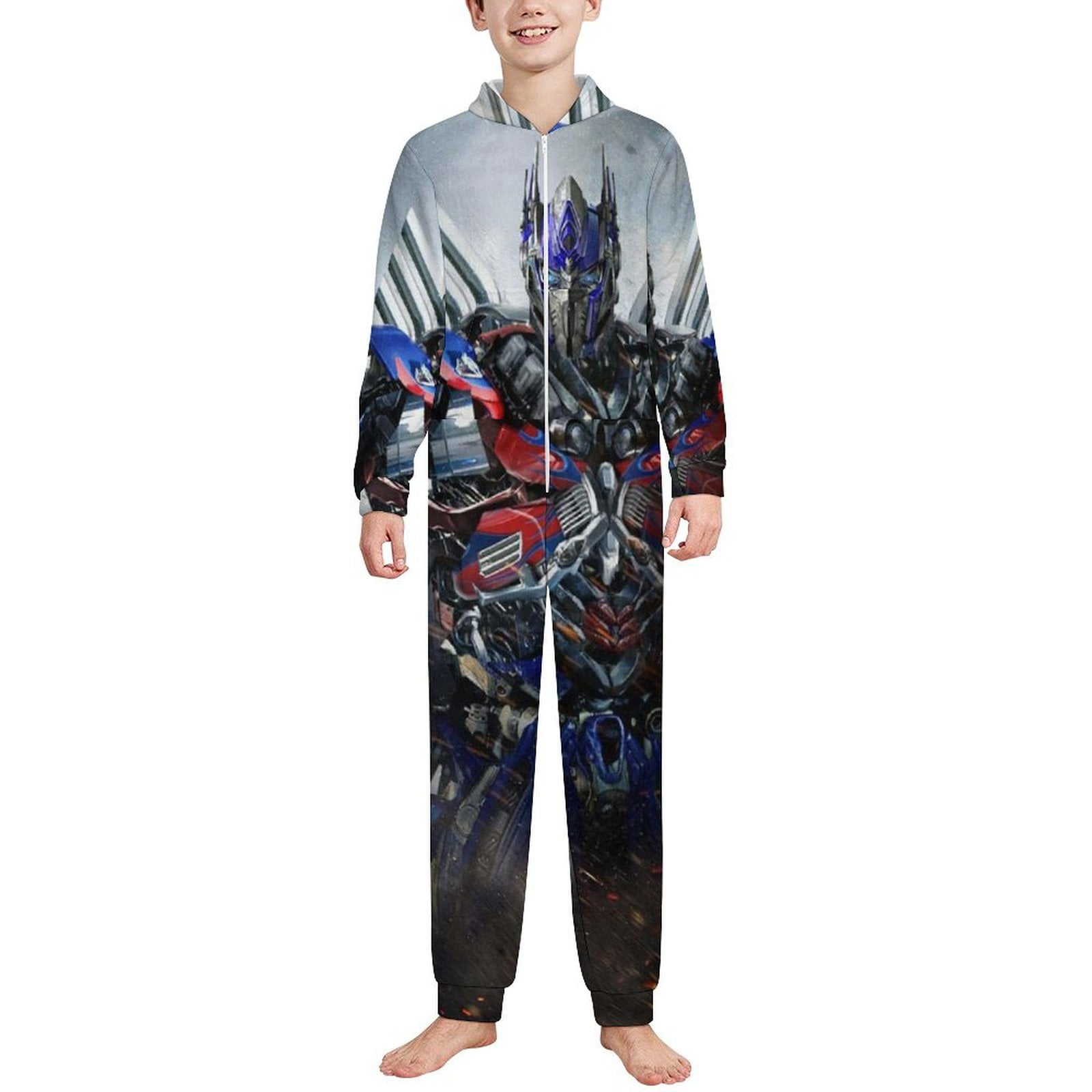 Transformers Kids Pajamas One Piece Hooded Union Suit Onesie PJs ...