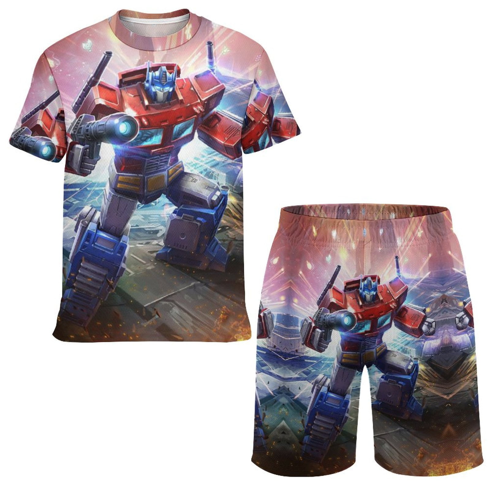 Transformers Kids Short Sleeve Mesh T-Shirt And Shorts Outfit Set ...