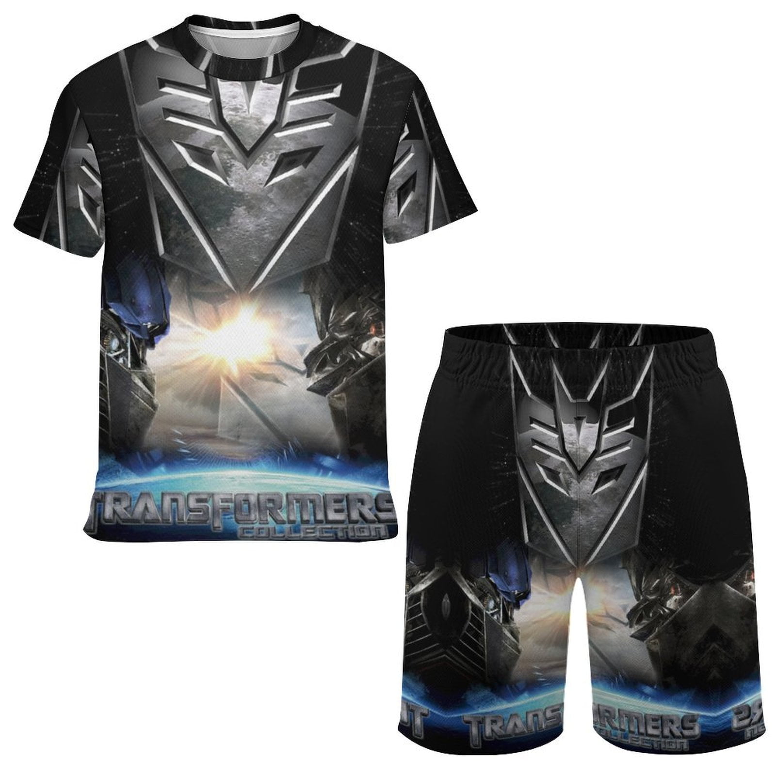 Transformers Kids Short Sleeve Mesh T-Shirt And Shorts Outfit Set ...