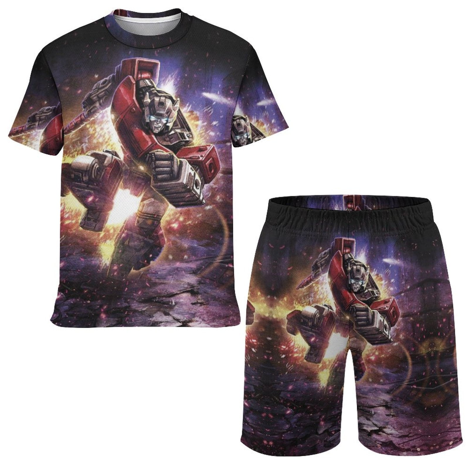 Transformers Kids Short Sleeve Mesh T-Shirt And Shorts Outfit Set ...
