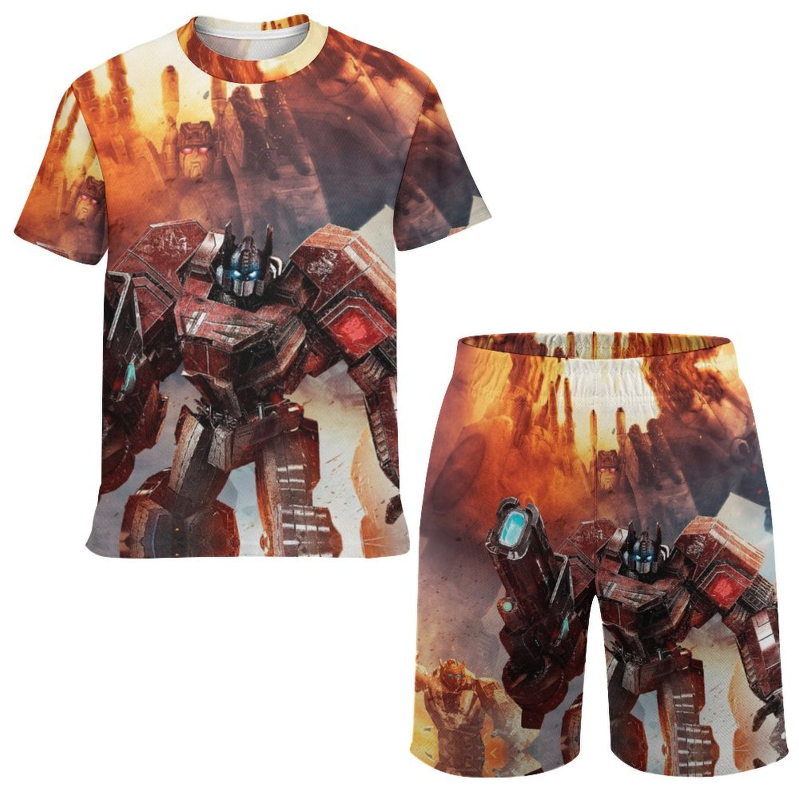 Transformers Kids Short Sleeve Mesh T-Shirt And Shorts Outfit Set ...