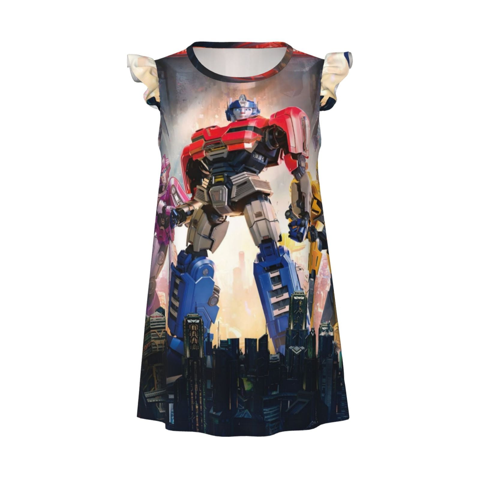 Transformers Little Girls Nightgowns Soft Flutter Sleeve Night Dress ...