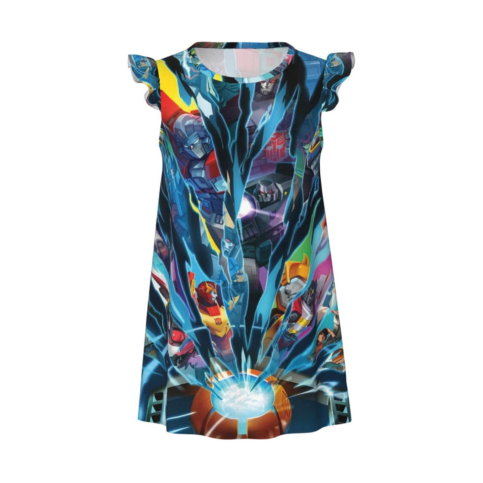 Transformers Little Girls Nightgowns Soft Flutter Sleeve Night Dress ...