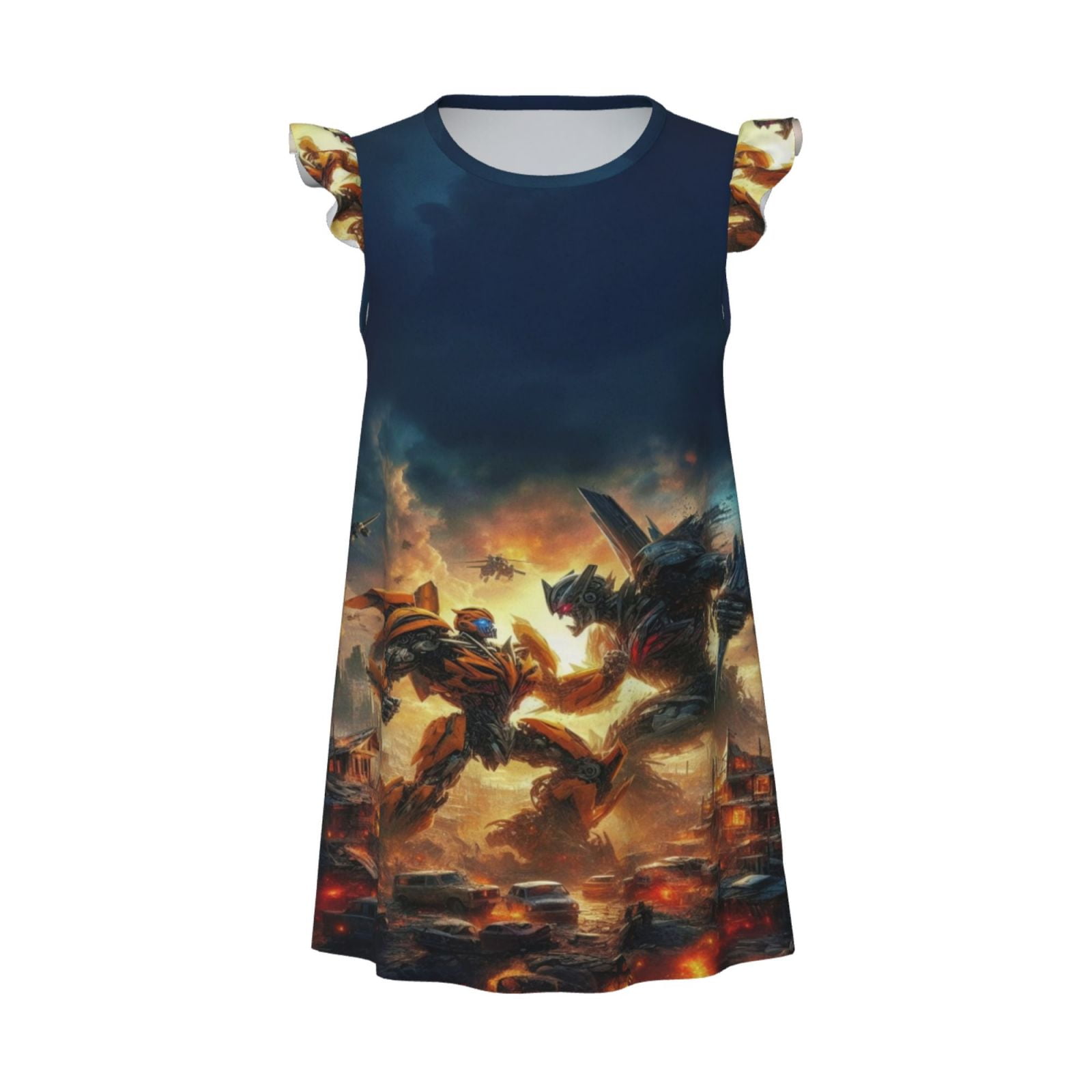 Transformers Little Girls Nightgowns Soft Flutter Sleeve Night Dress ...