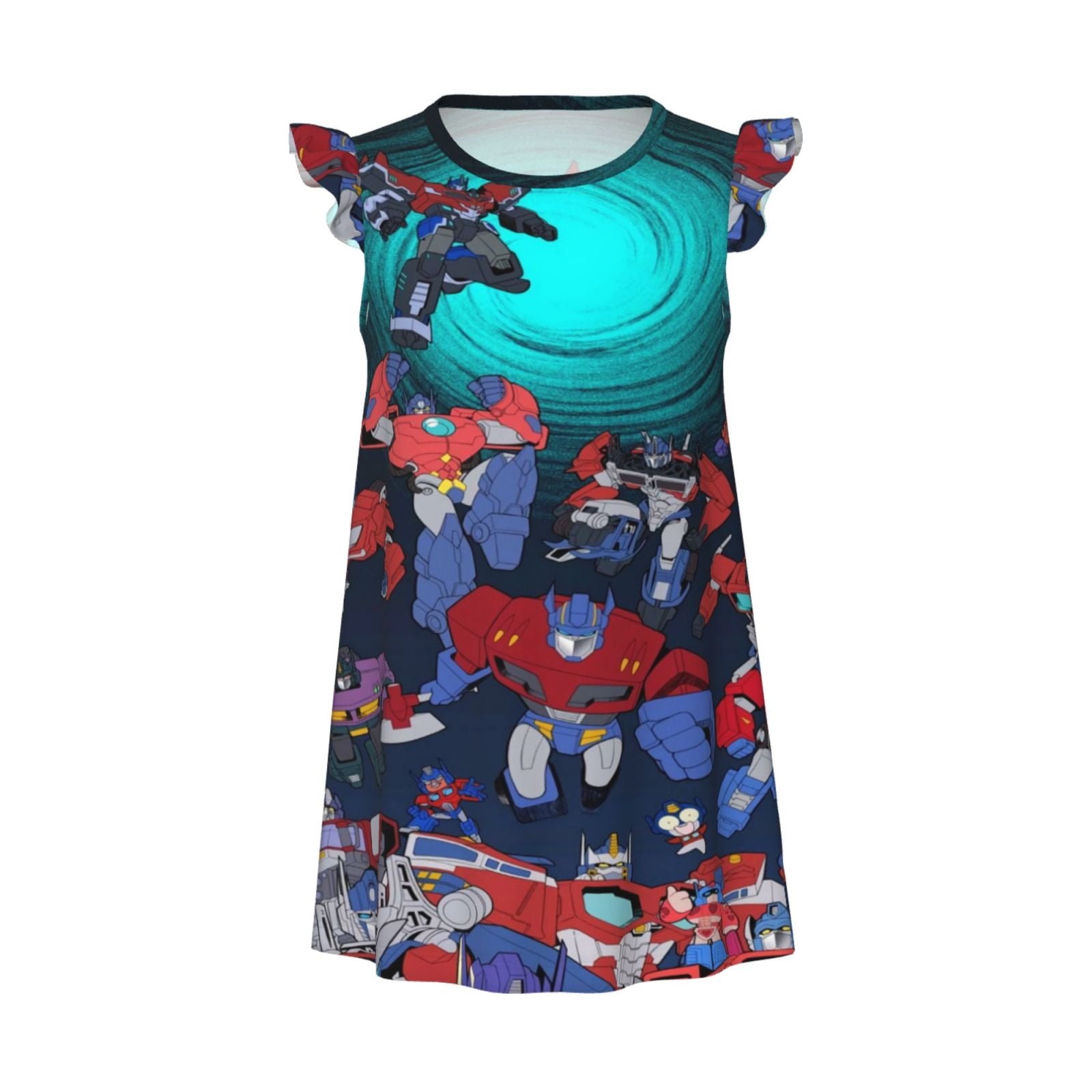 Transformers Little Girls Nightgowns Soft Flutter Sleeve Night Dress ...