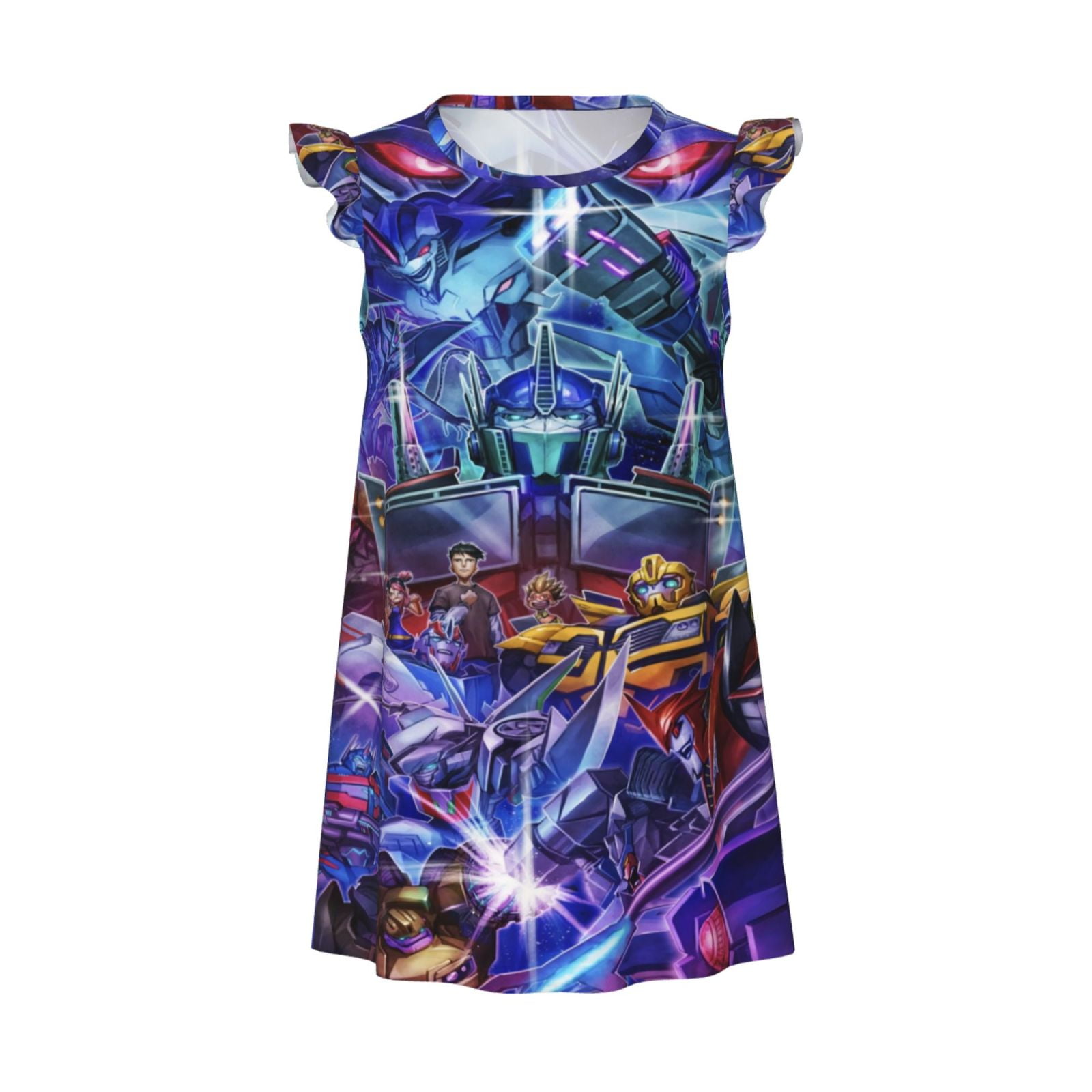 Transformers Little Girls Nightgowns Soft Flutter Sleeve Night Dress ...