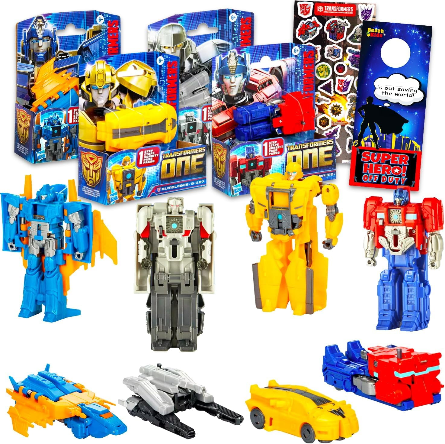 Transformers One Action Figures Set - Bundle 4 Transformers Toys Featuring Optimus Prime ...