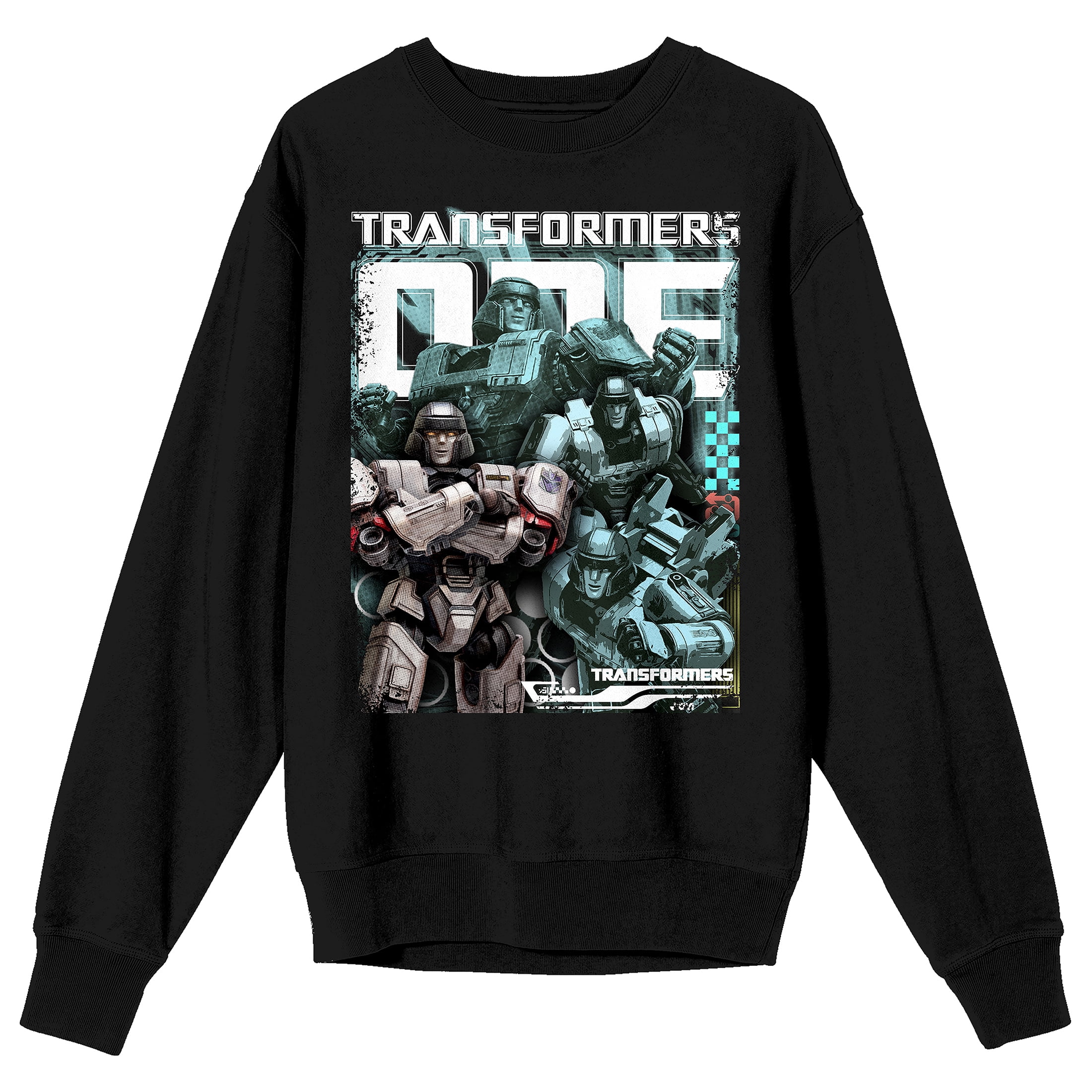 Transformers One Megatron Poses Adult Black Crew Neck Long Sleeve ...