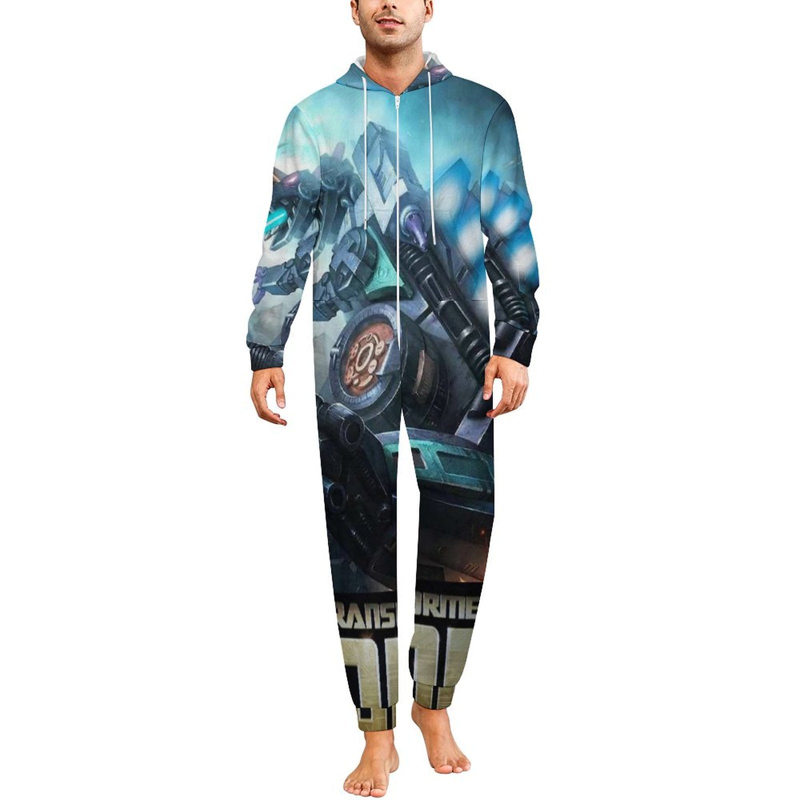 Transformers One Men's Hooded Jumpsuit Onesie Pajamas Cozy Zip Up One ...