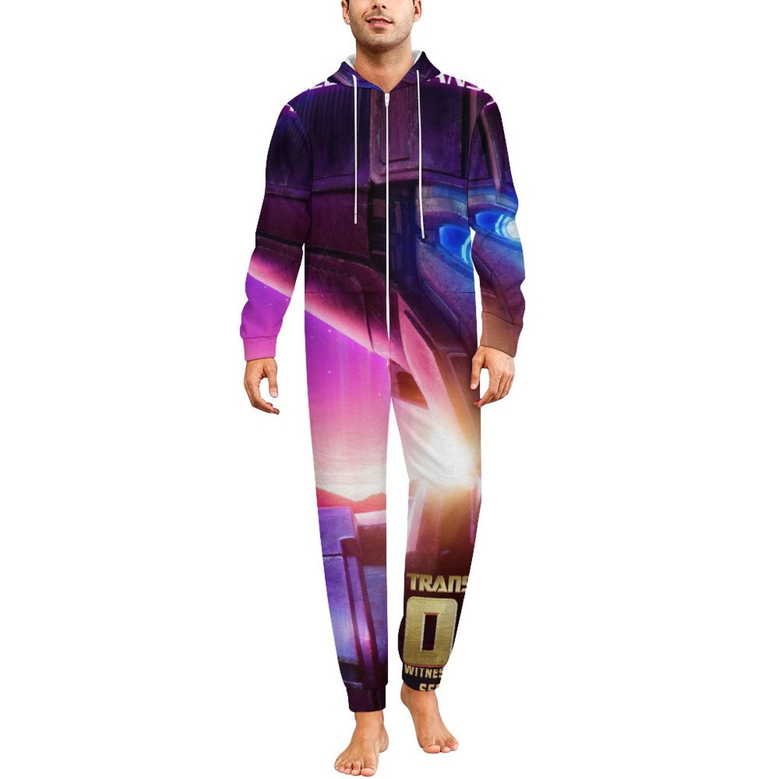 Transformers One Men's Hooded Jumpsuit Onesie Pajamas Cozy Zip Up One ...