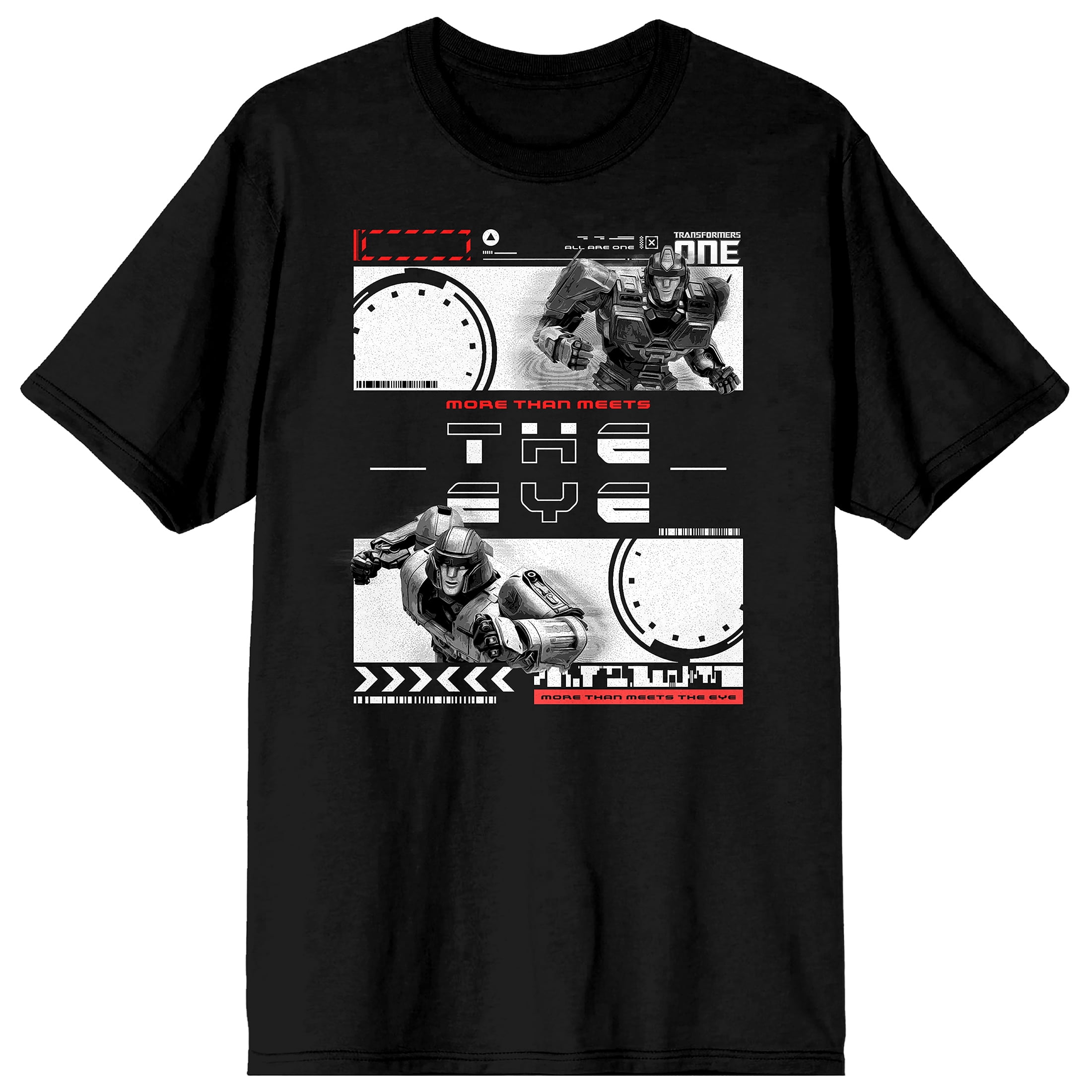 Transformers One More Than Meets The Eye Adult Black Crew Neck Short ...