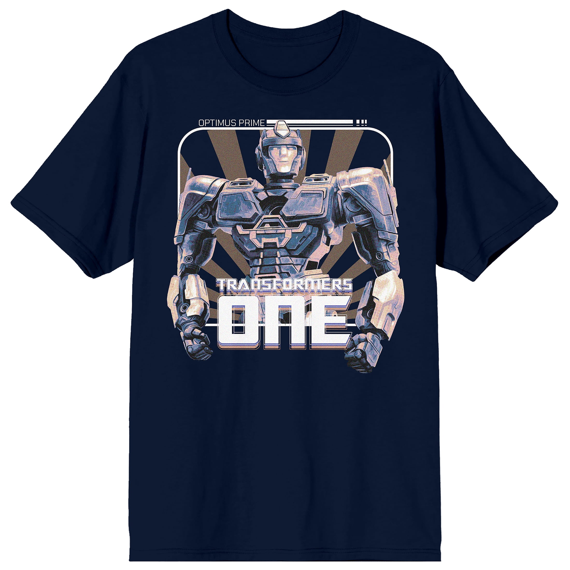 Transformers One Optimus Prime Character Square Adult Navy Crew Neck ...