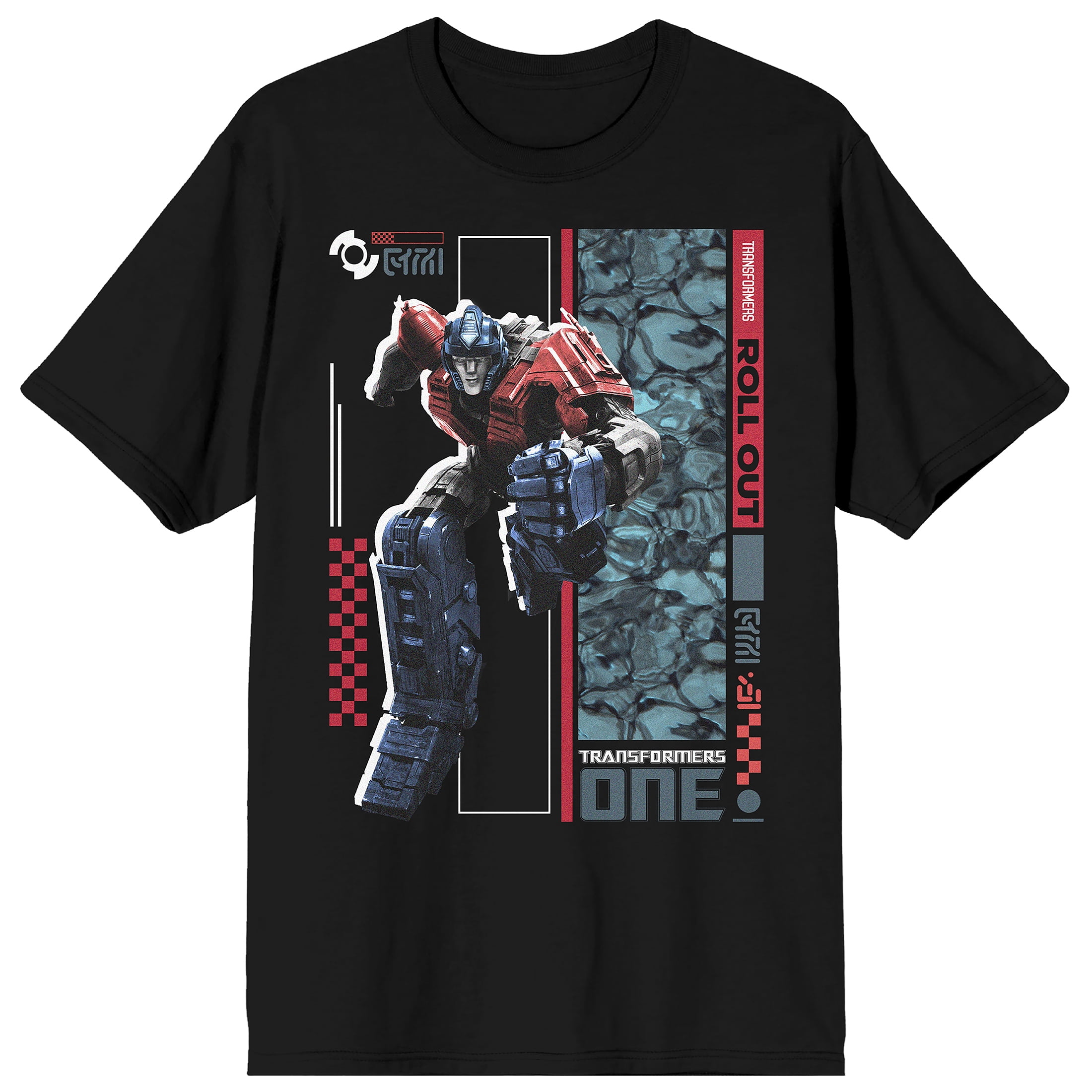 Transformers One Optimus Prime Running Adult Black Crew Neck Short ...