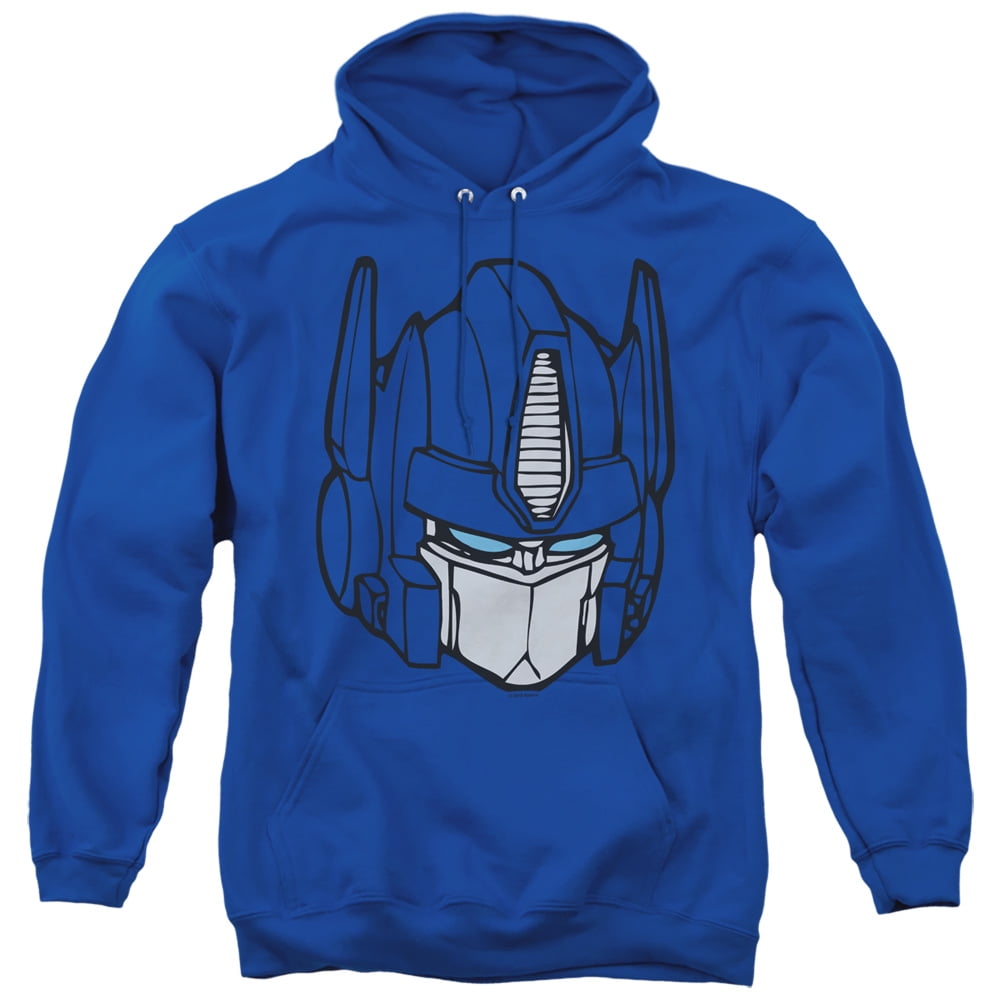 Transformers Optimus Head Adult Pullover Hoodie Sweatshirt Royal Blue ...