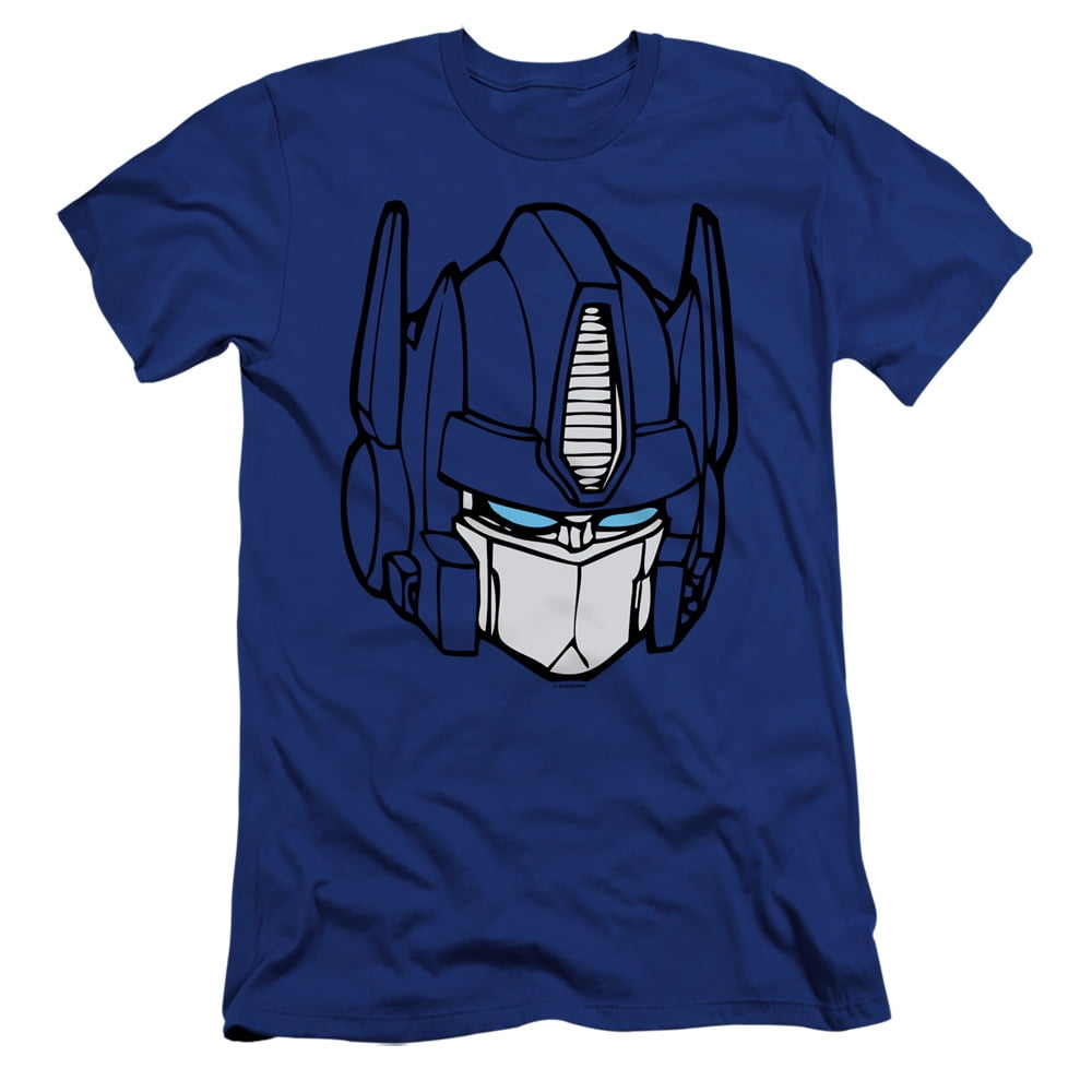Transformers Optimus Head HBO S/S Adult 30/1 T-Shirt Royal Blue ...