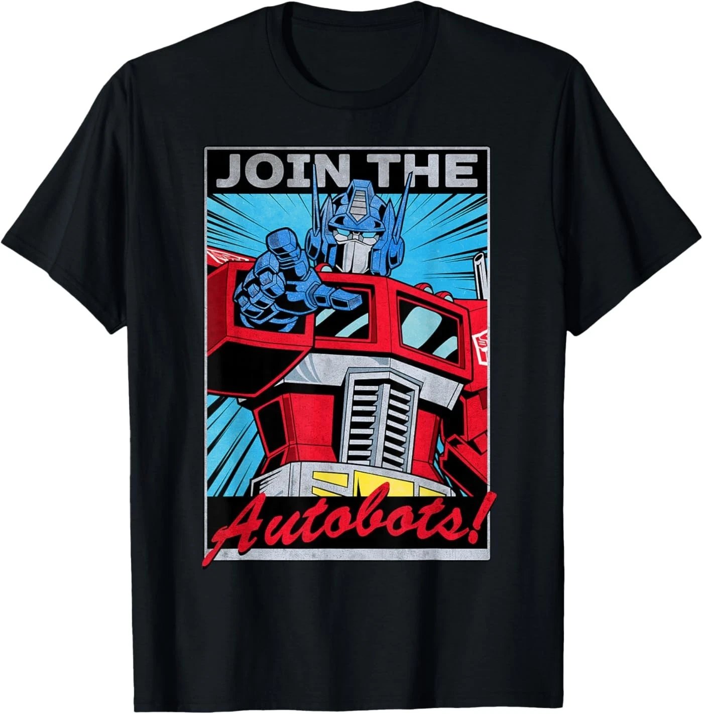 Transformers Optimus Prime Join The Autobots Retro Poster T-Shirt ...