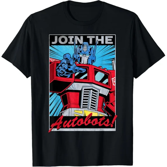 Transformers Optimus Prime Join The Autobots Retro Poster T-Shirt ...