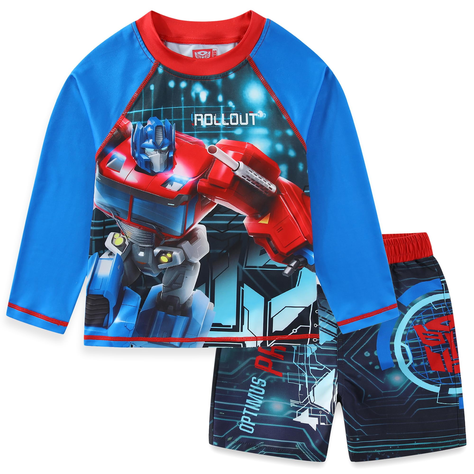 Transformers Optimus Prime UPF 50+ Rash Guard and Swim Trunks Swimwear ...
