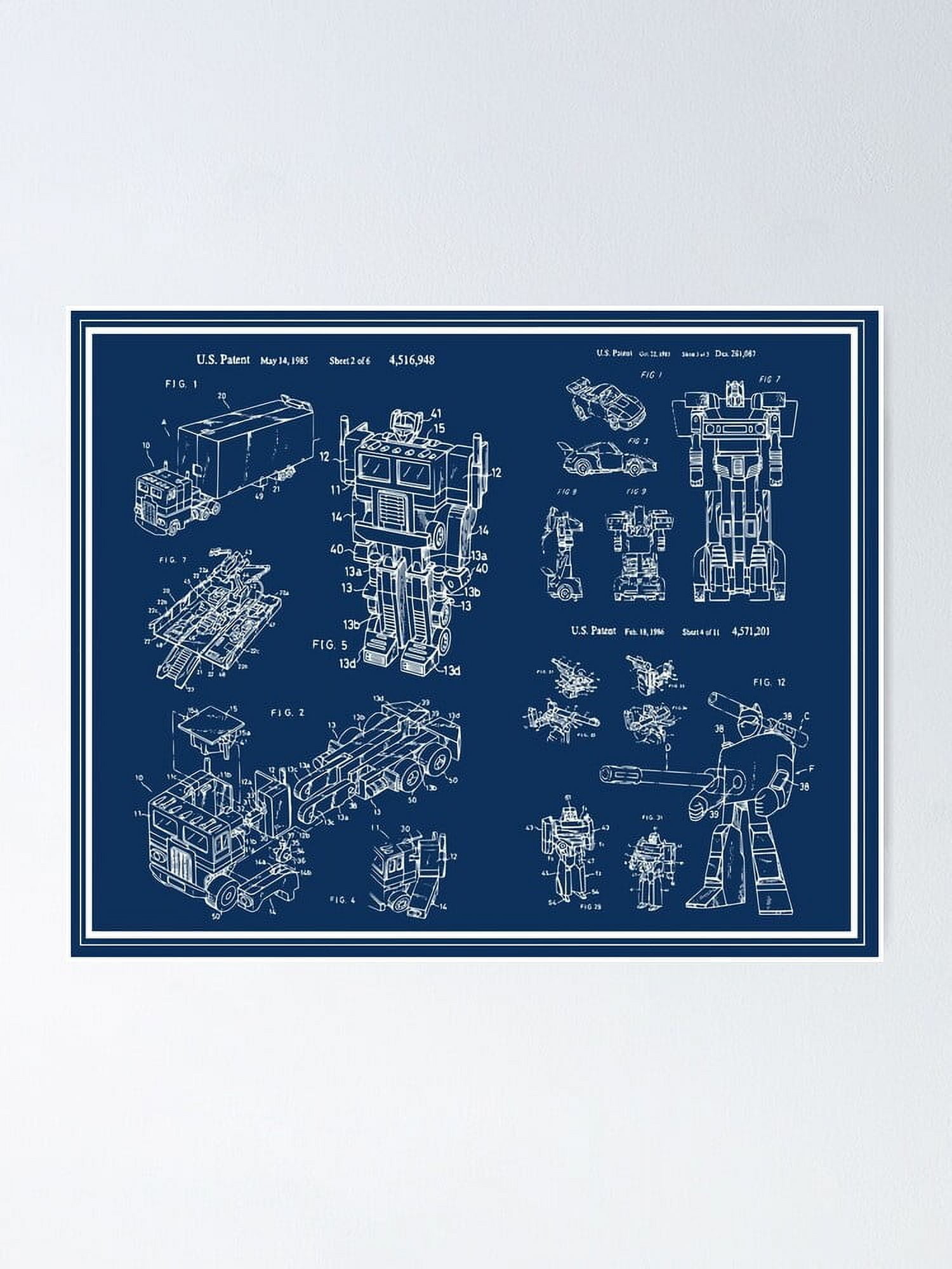 Transformers Original Patent Prints Including Optimus Prime Modern Art ...